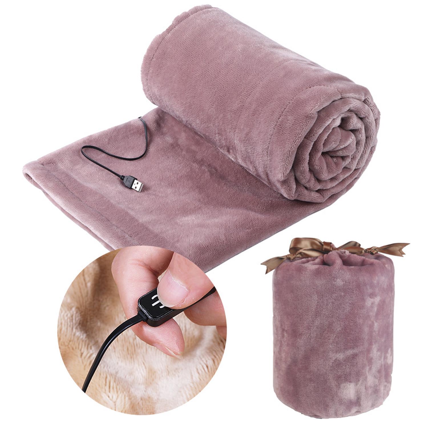 Couverture Chauffante, Portable USB Rechargeable Plaid Chauffant ...