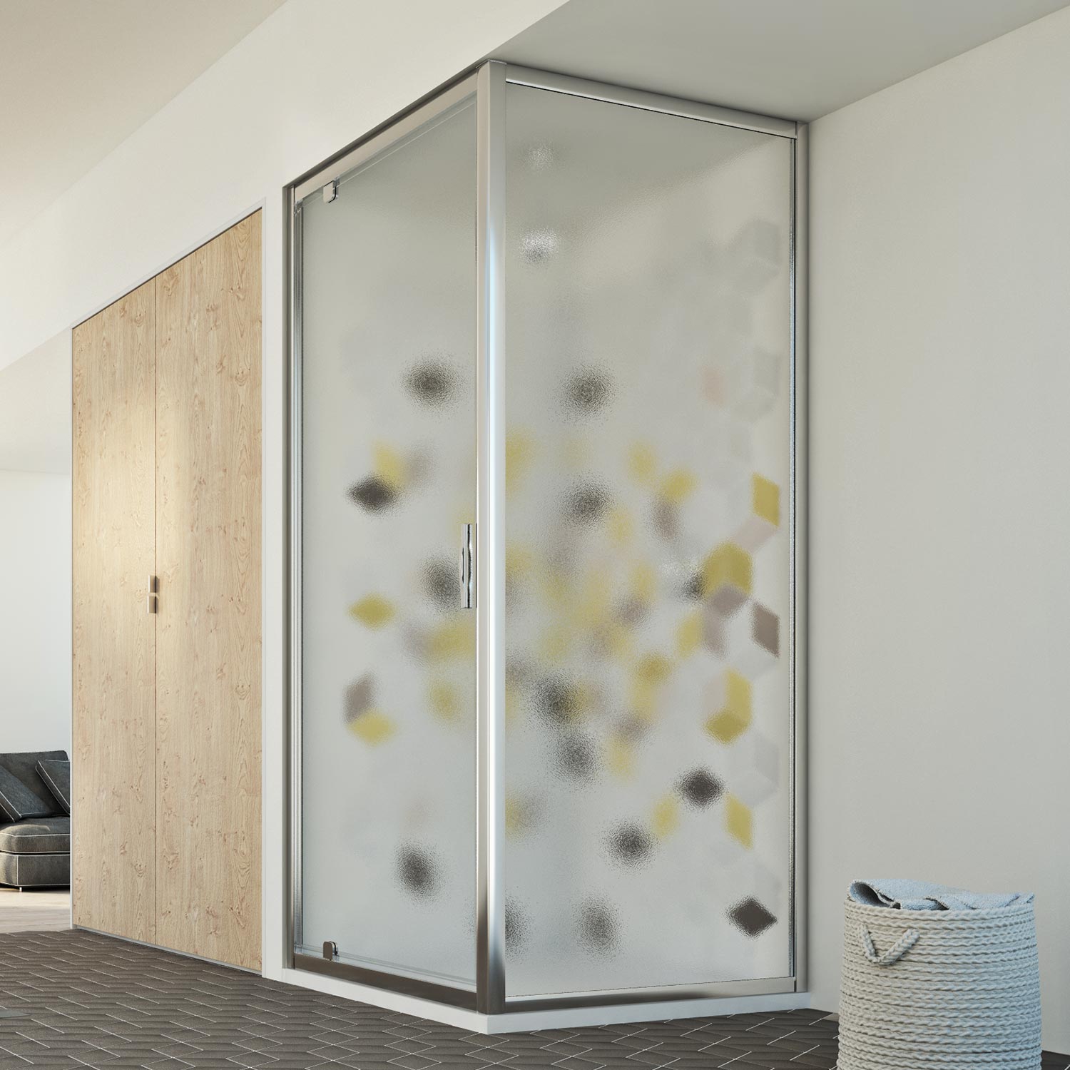 Cabine douche 70x90 Ouv. 90 CM 198 Opaque mod. Cristal Duo 1 Porte ...