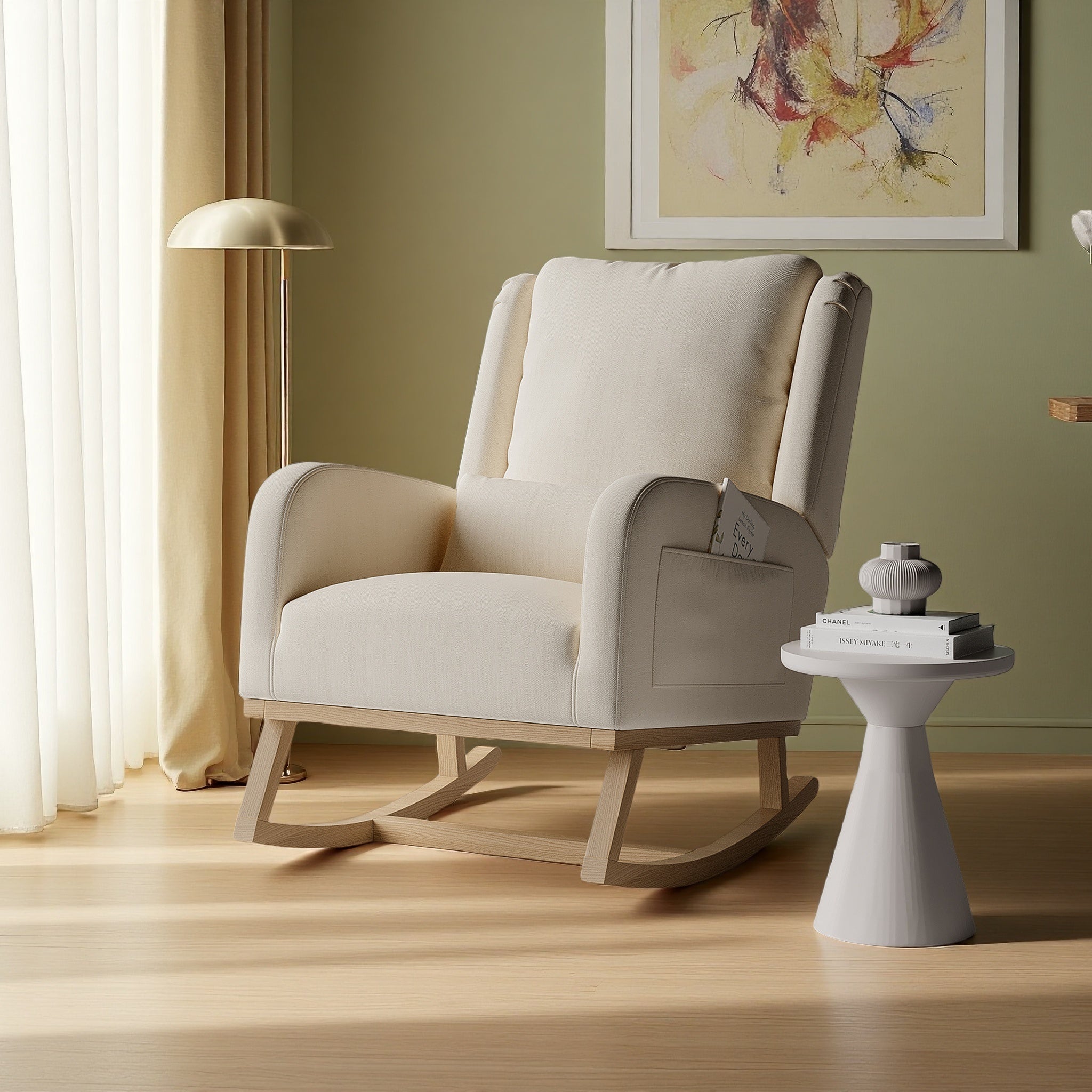 Fauteuil d'allaitement, Fauteuil à Bascule avec Dossier Haut, Rocking ...