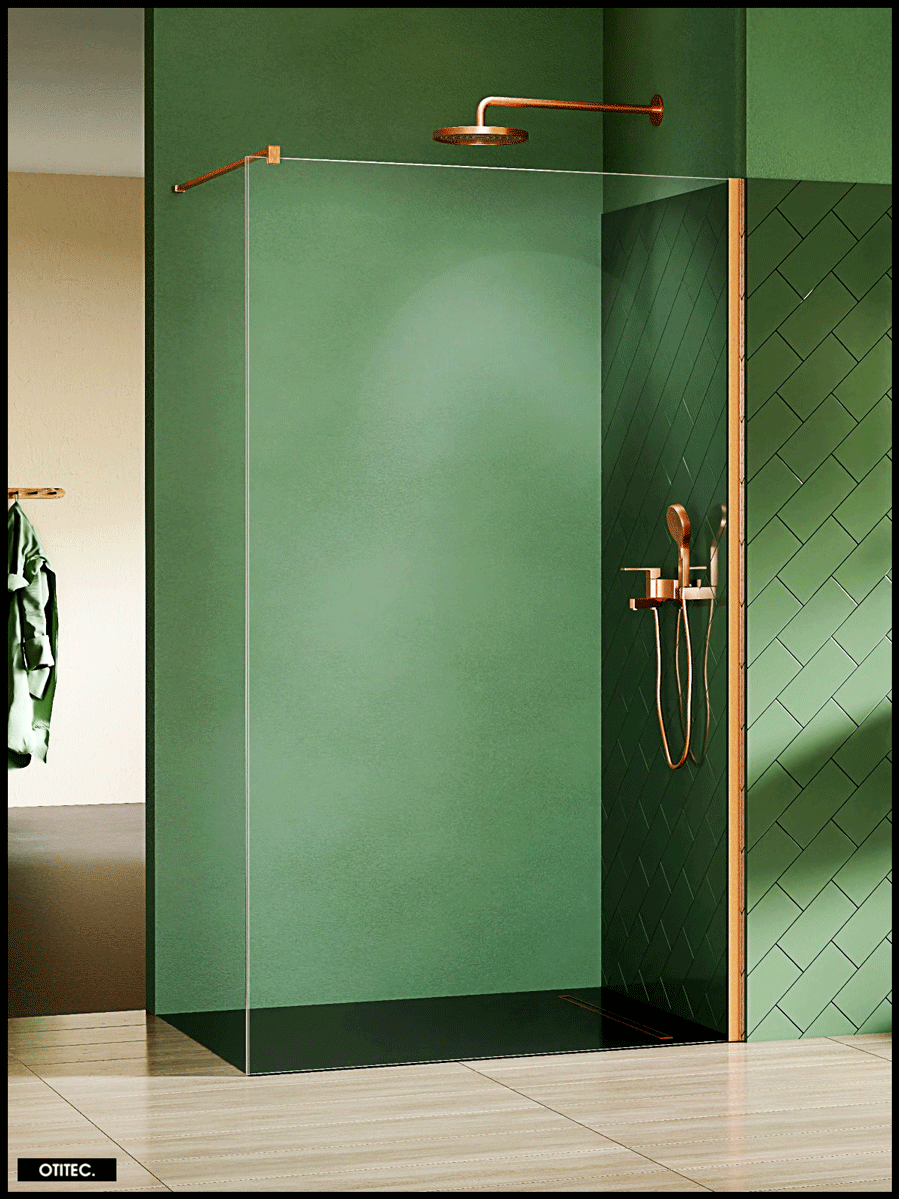 Mampara de Ducha Italiana - 140 x 200 - COBRE CEPILLADO - NESTA | Leroy ...