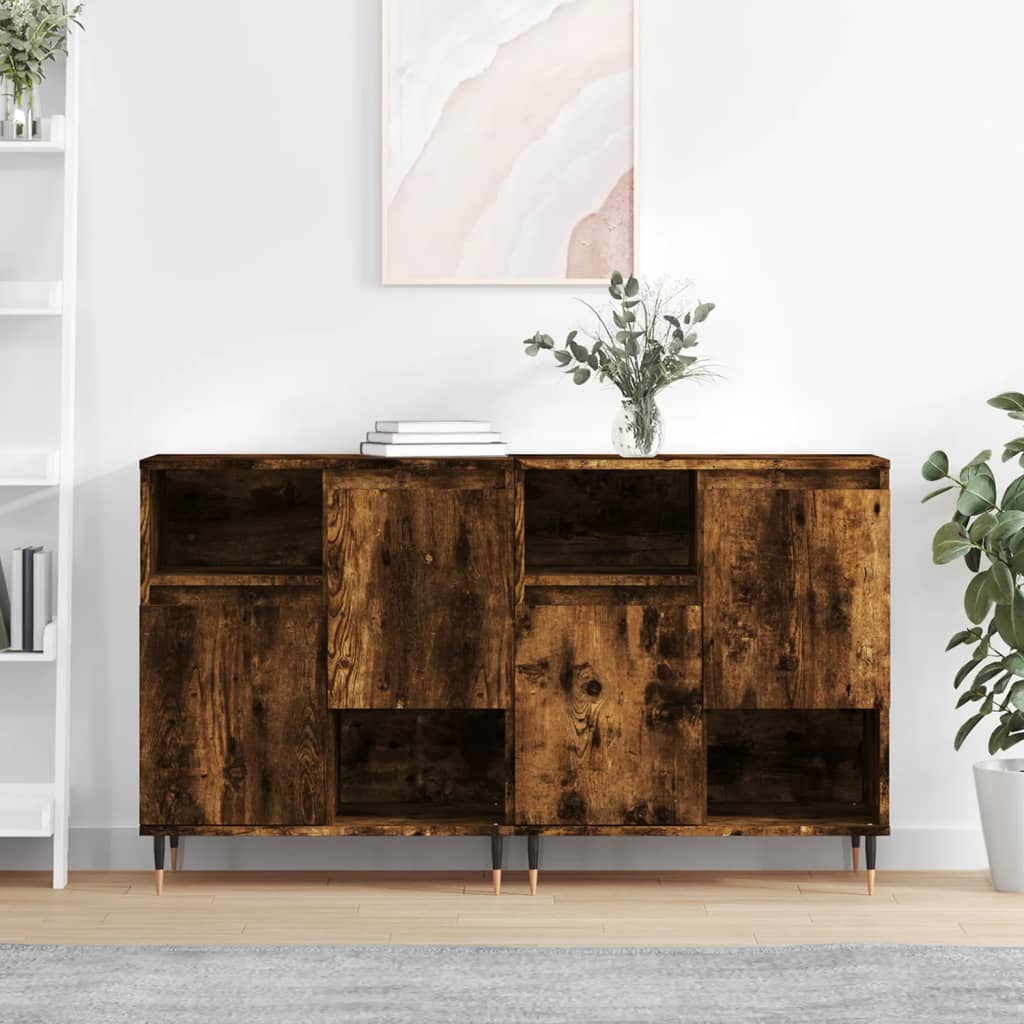 Maison Exclusive - Buffets 2 pcs chêne fumé bois d'ingénierie | Leroy ...