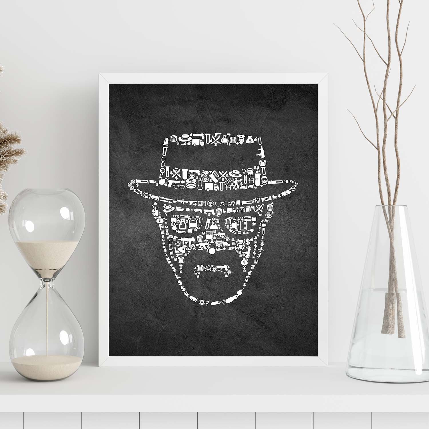 Lámina En Blanco Y Negro The Breaking Bad Iconos En Poster Con Fondo ...