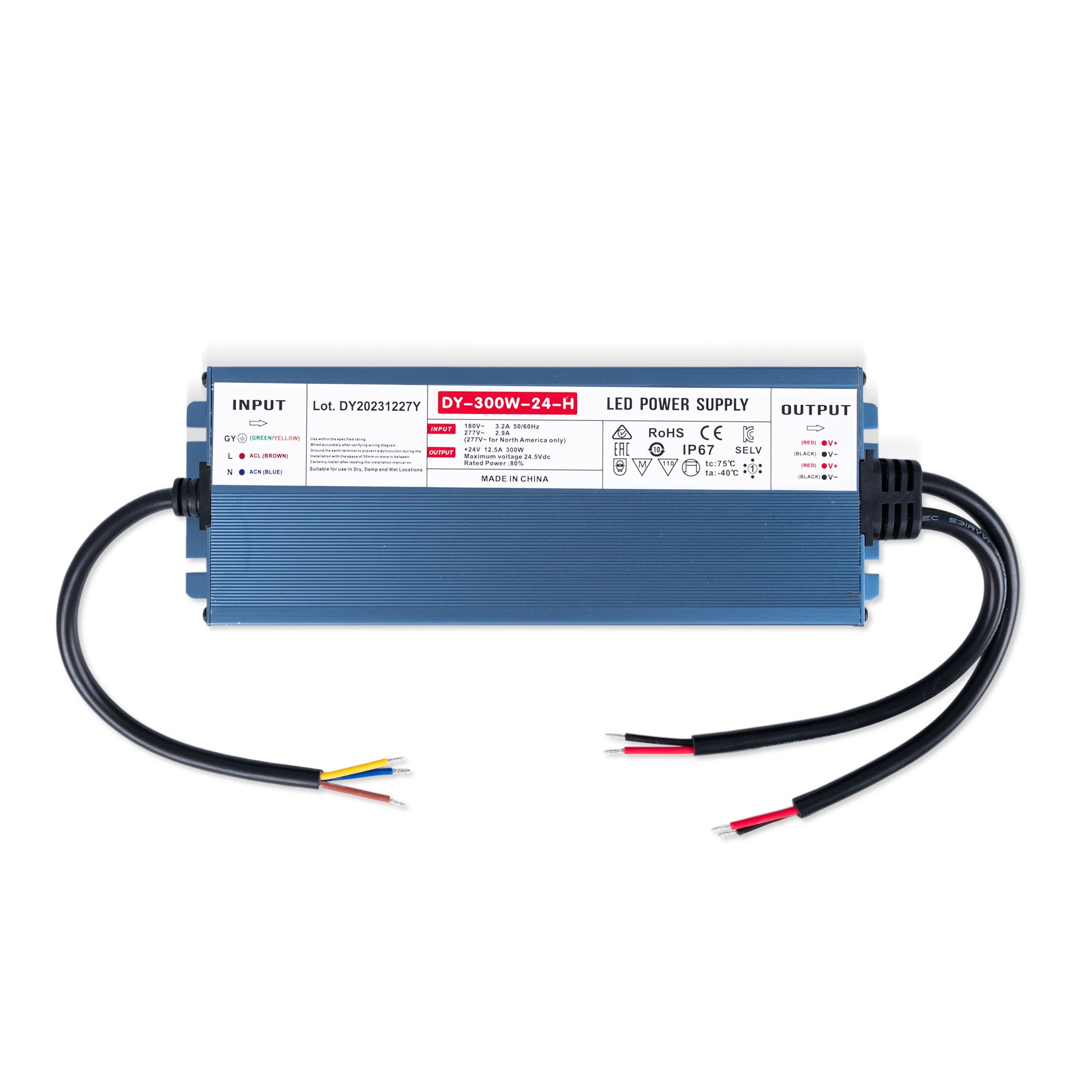Alimentation LED 24V étanche 300W extra-plate - 12.5A - IP67 | Leroy Merlin