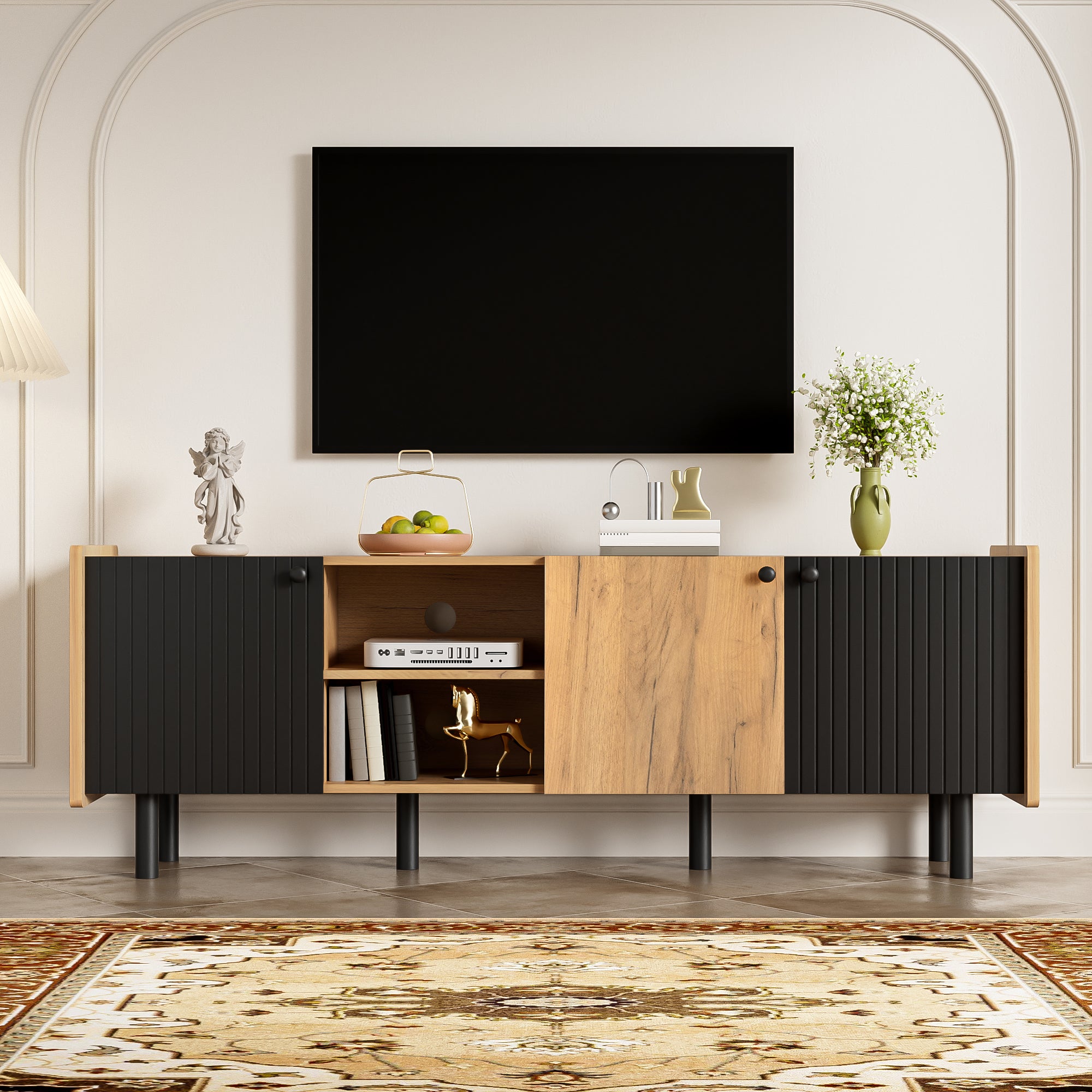 Mueble para TV moderno 160 x 38 x 57 cm - con 3 puertas - con 2 ...