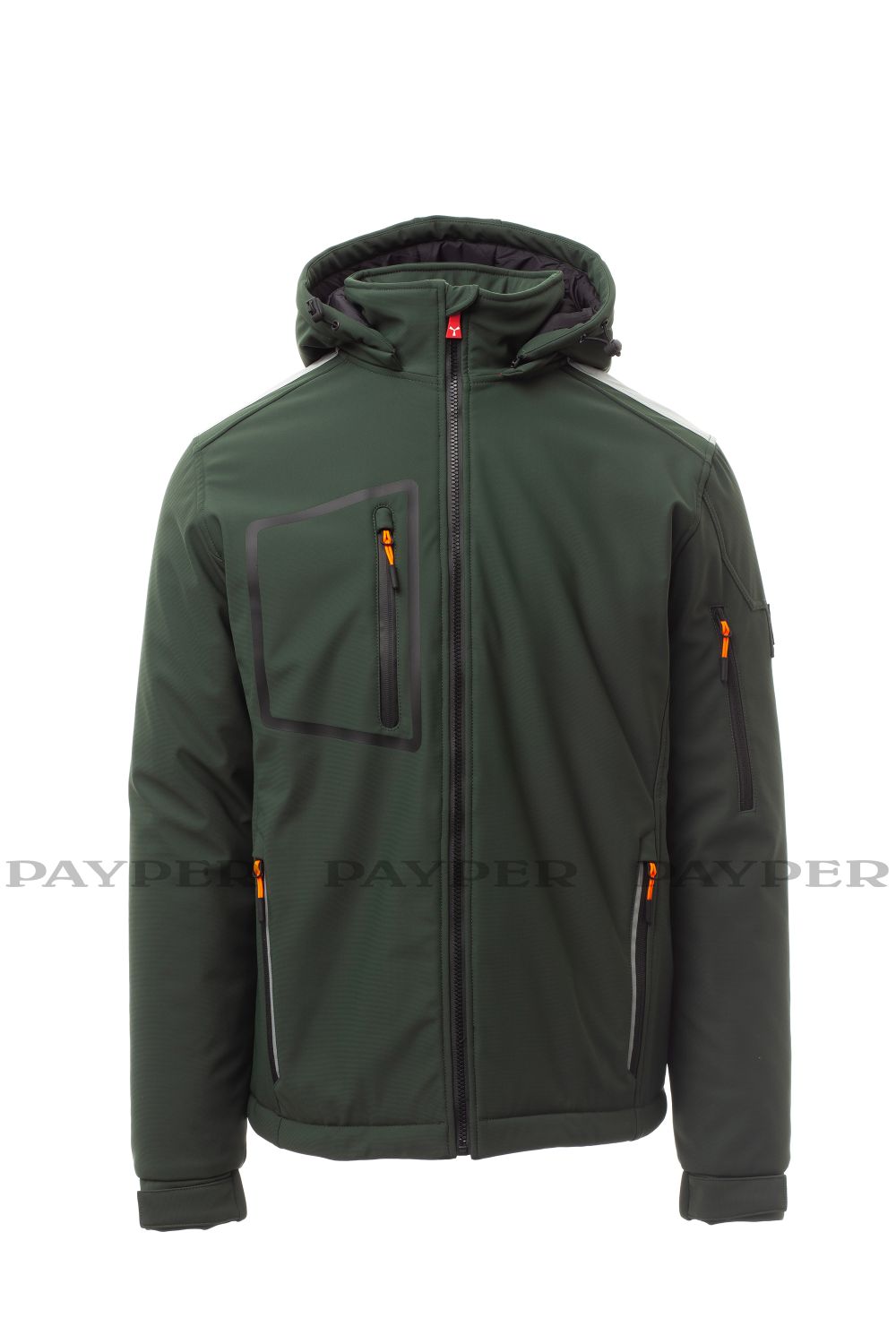 Veste soft-shell rembourrée pour homme avec capuche, STREAM PAD de marque PAYPER - Vert forêt ...