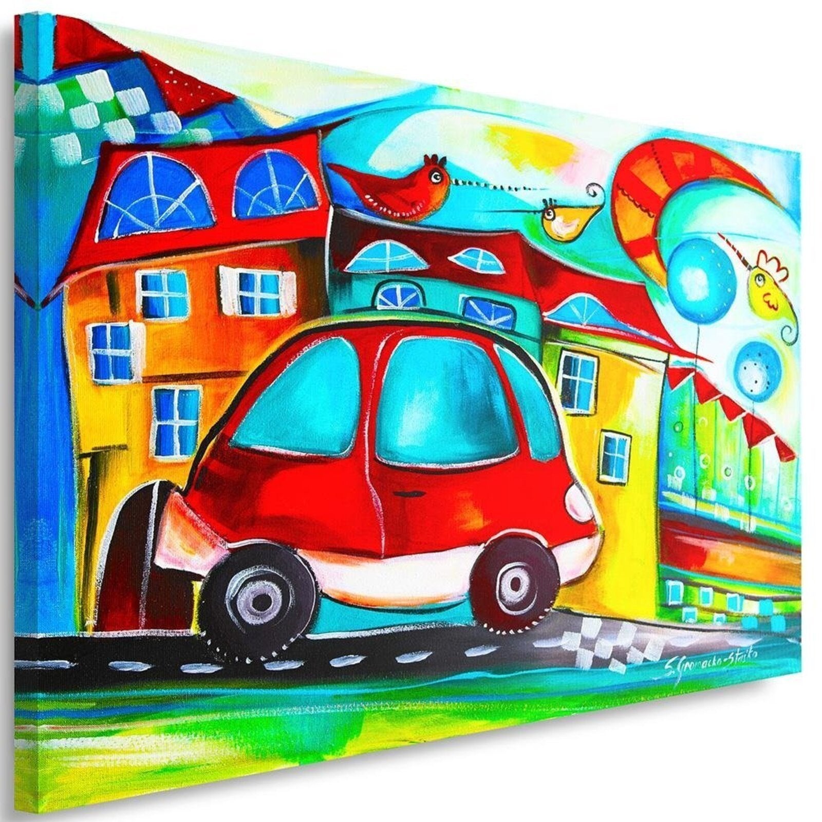 Tableau voiture rouge - 120 x 80 cm | Leroy Merlin