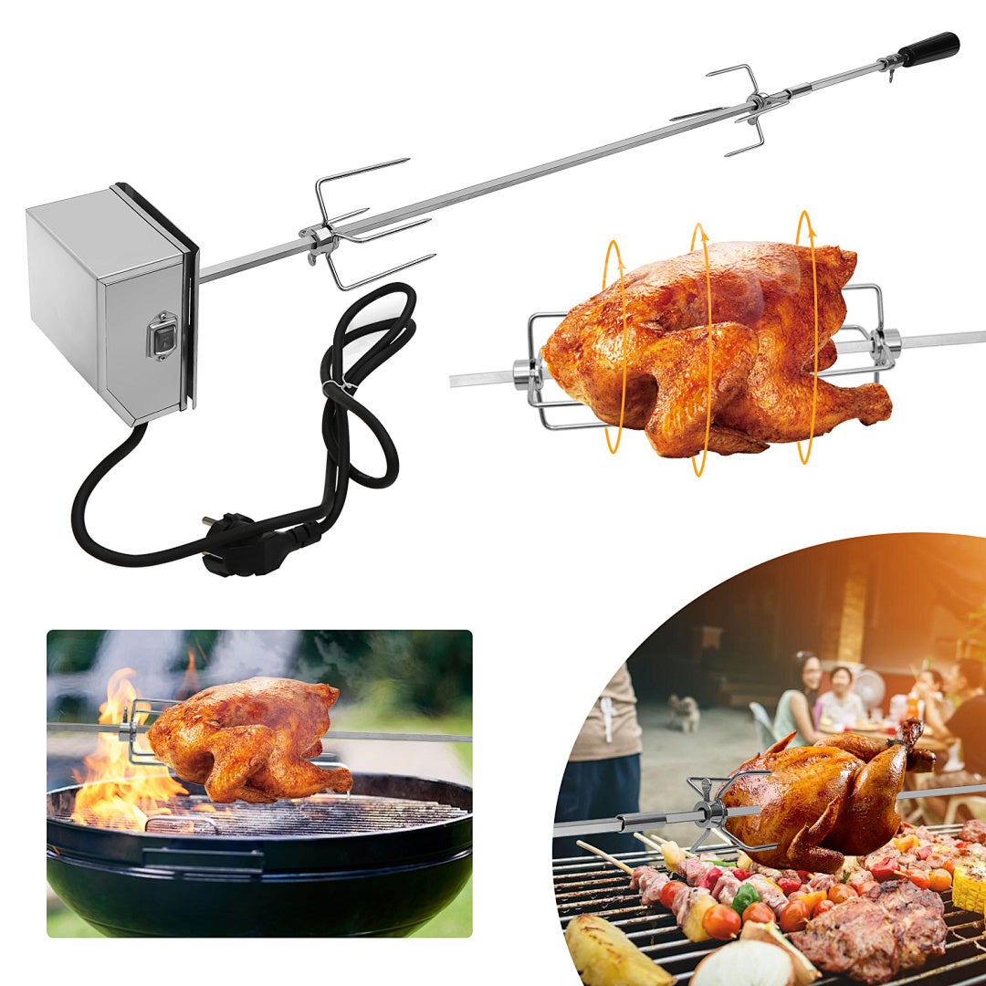 Asador giratorio eléctrico 107 cm en acero inoxidable 304 con motor 4W ...