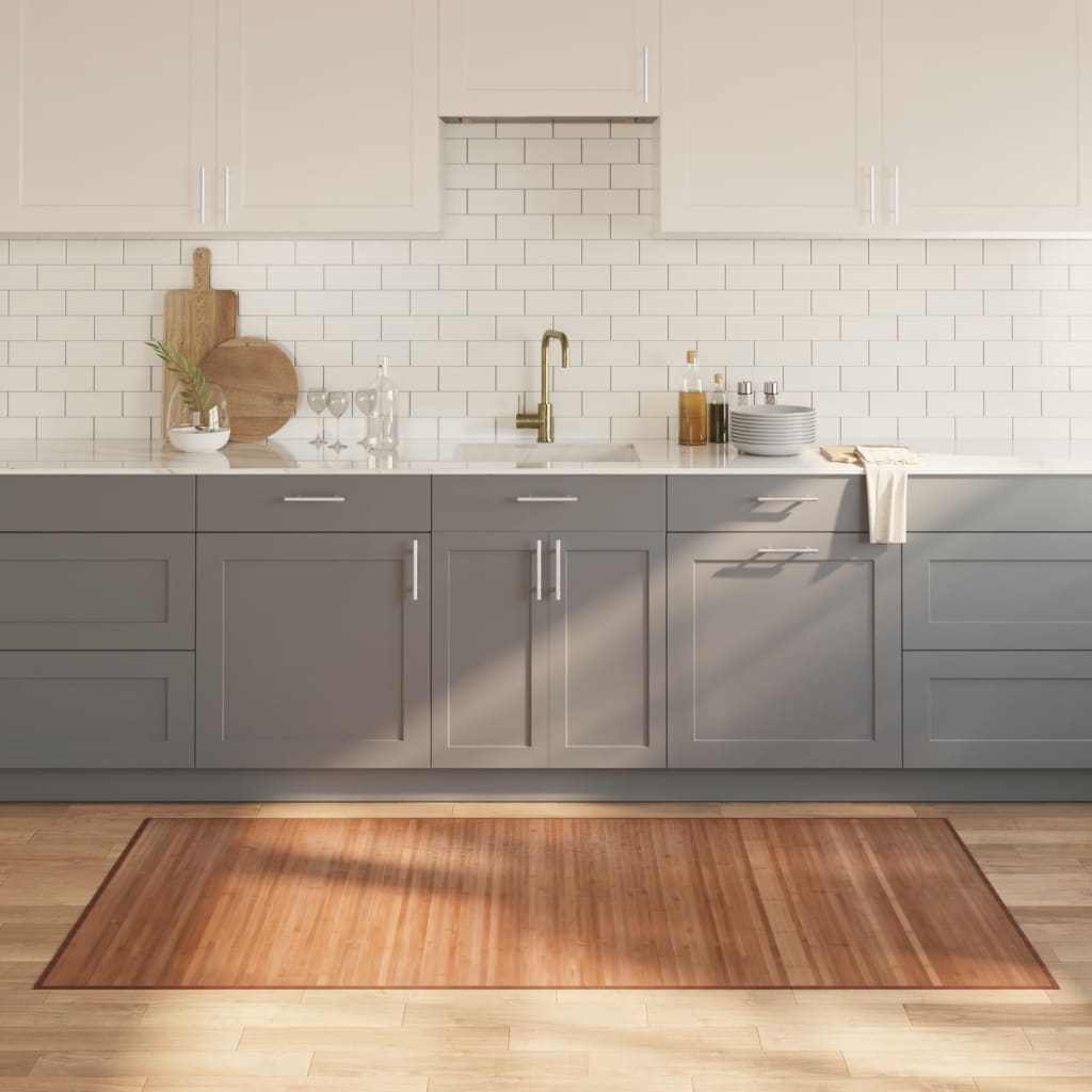 Alfombra rectangular bambú color natural 100x200 cm | Leroy Merlin