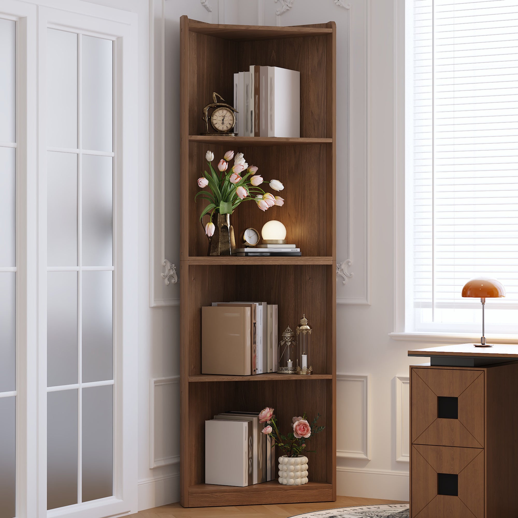 Étagère d’angle bibliothèque 55x32x180 cm Medium density fibre board ...
