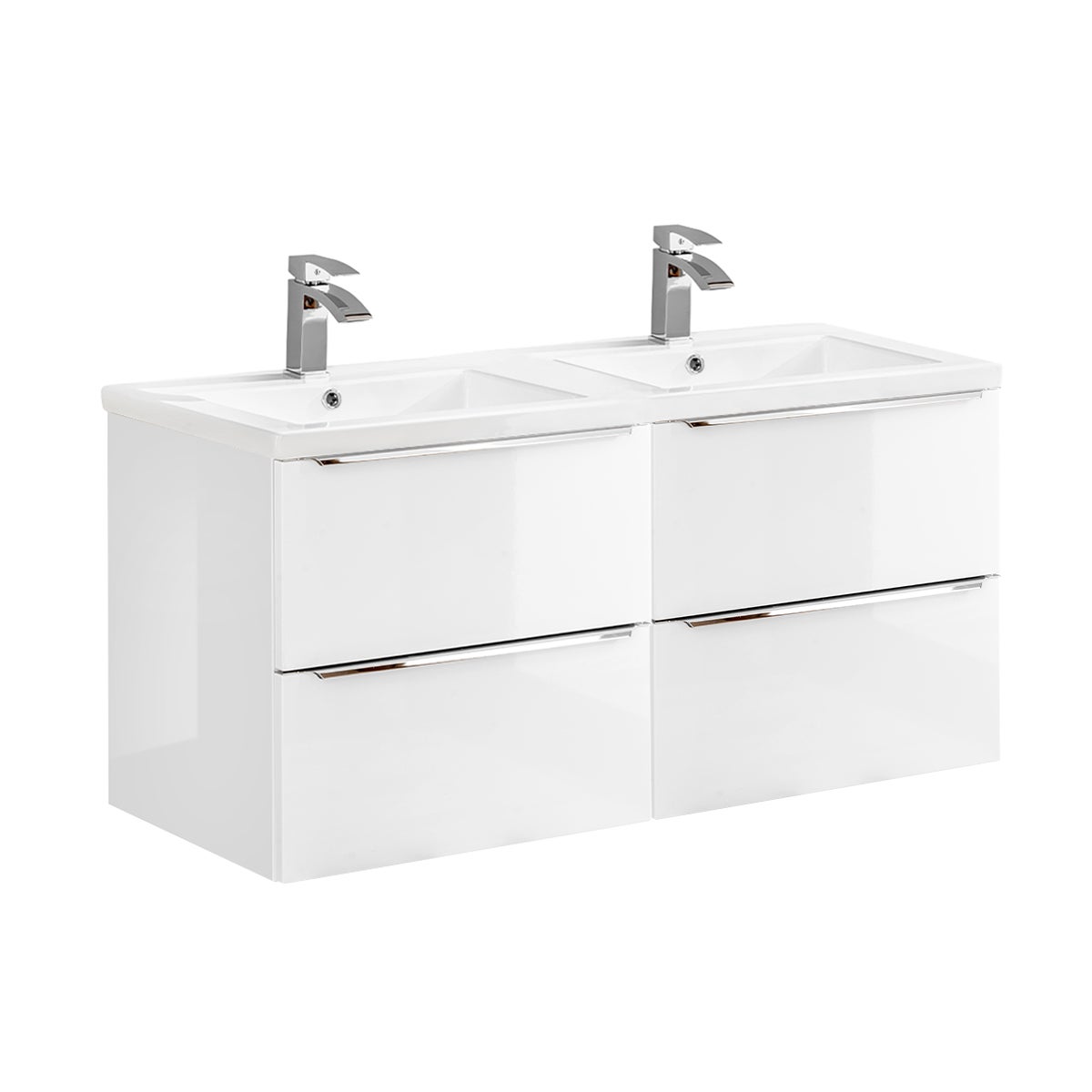 Mueble lavabo doble encastrable 120 cm April Blanco | Leroy Merlin