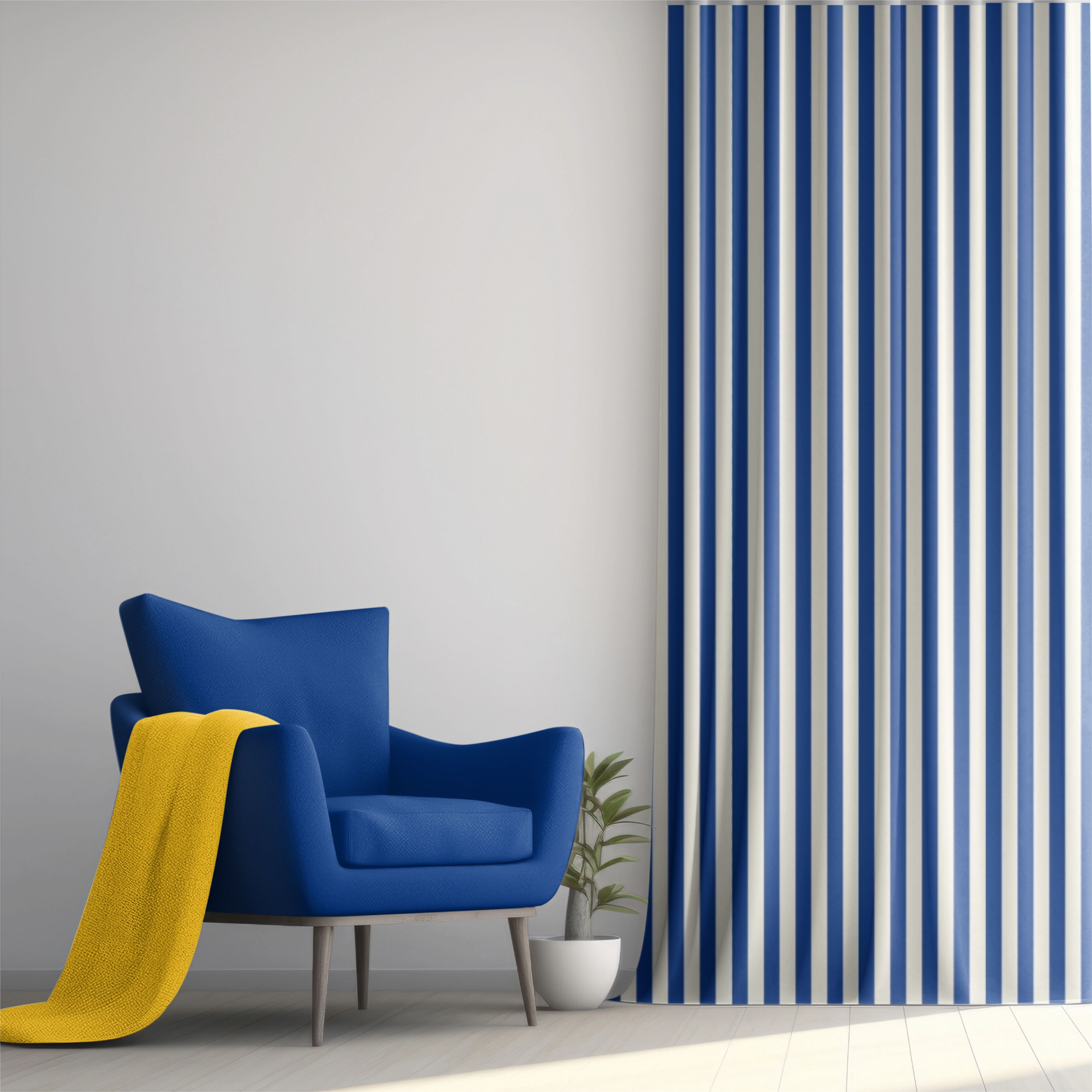 Rideau en coton imprimé rayures bleues 250x140 MARSHALL | Leroy Merlin Rideau en coton imprimé rayures bleues 250x140 MARSHALL | Leroy Merlin