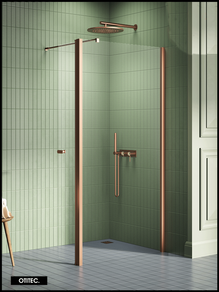 Paroi de Douche Italienne - 70 x 195 - SEPTIA - Retour Pivotant 54 cm ...