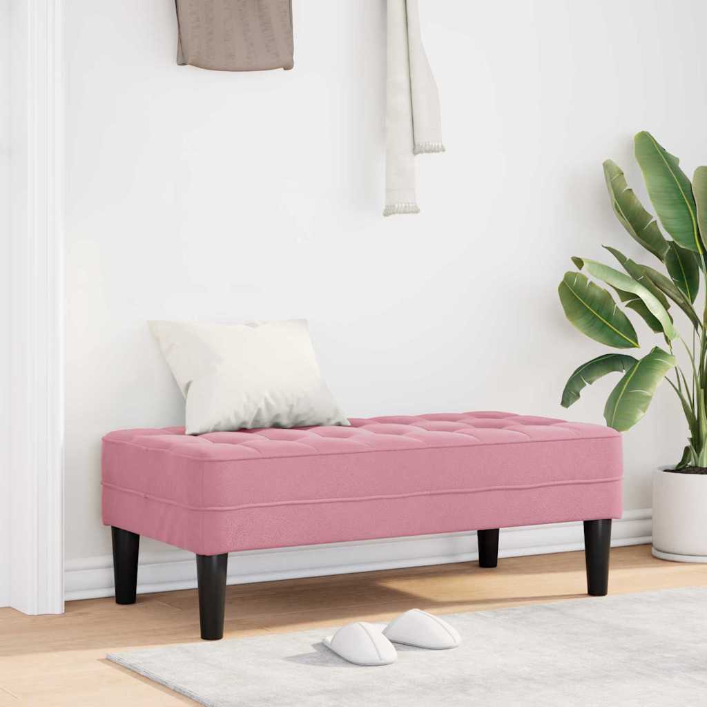 Banc avec coussin Rose 113 x 57 x 39 cm Velours | Leroy Merlin