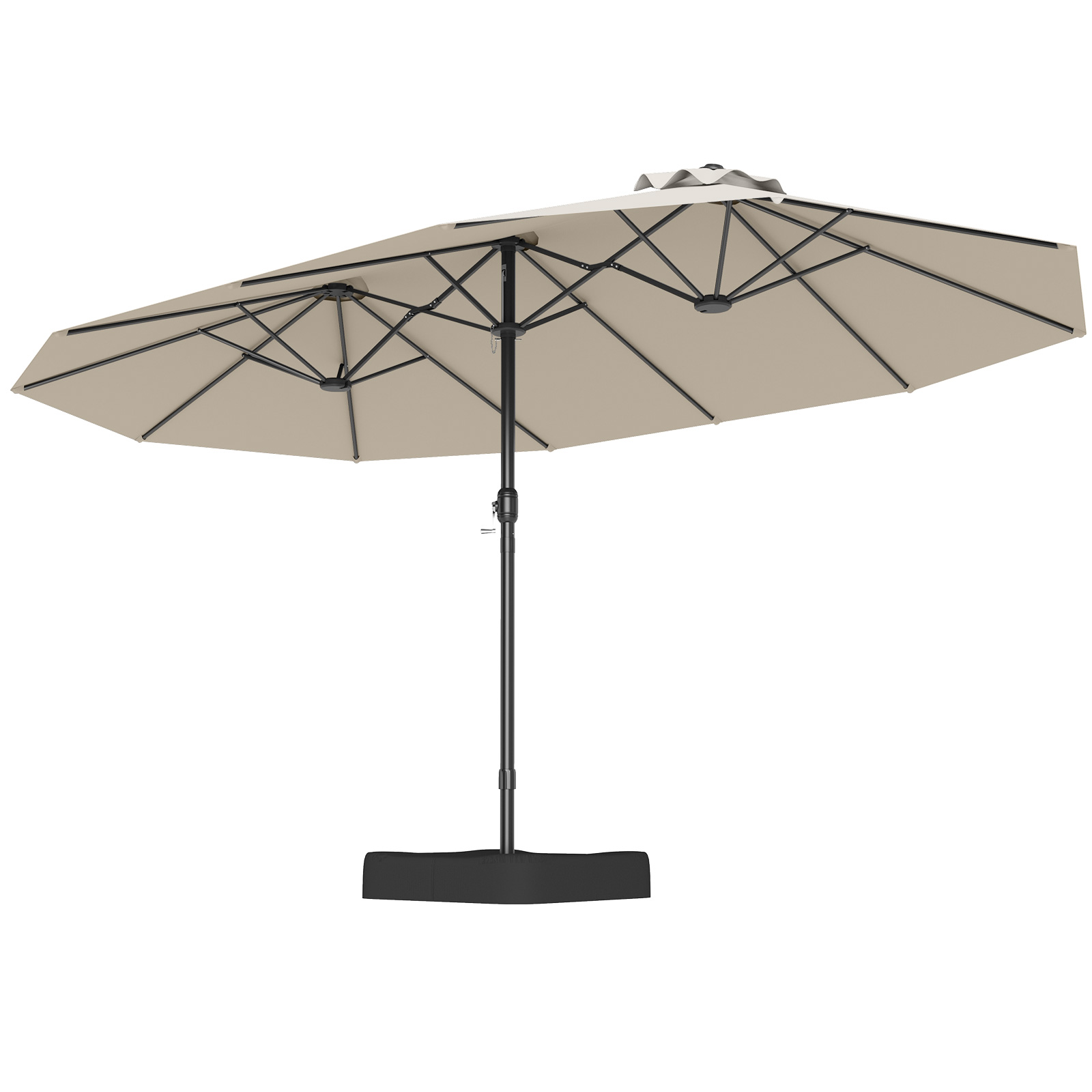 Parasol de Terrasse de 470 cm avec Base, Manivelle, 12 Baleines ...
