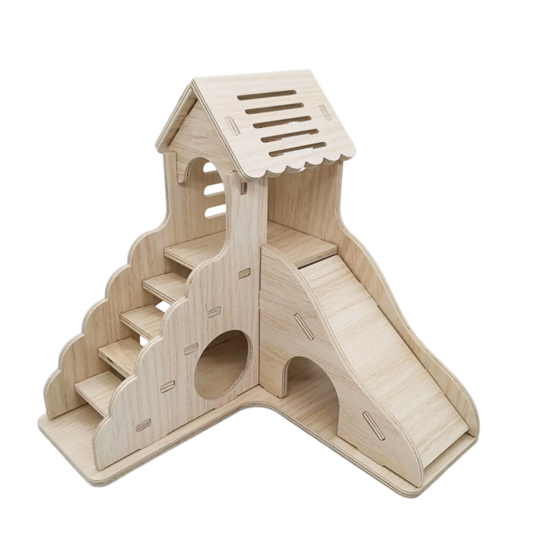 Hamster massiccio legno piccolo casa villa nest golden bear dodging ...
