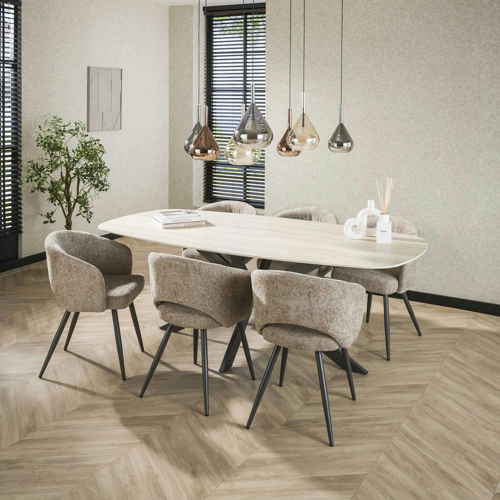 Table céramique effet travertin texturé - 180 cm COLISEE | Leroy Merlin