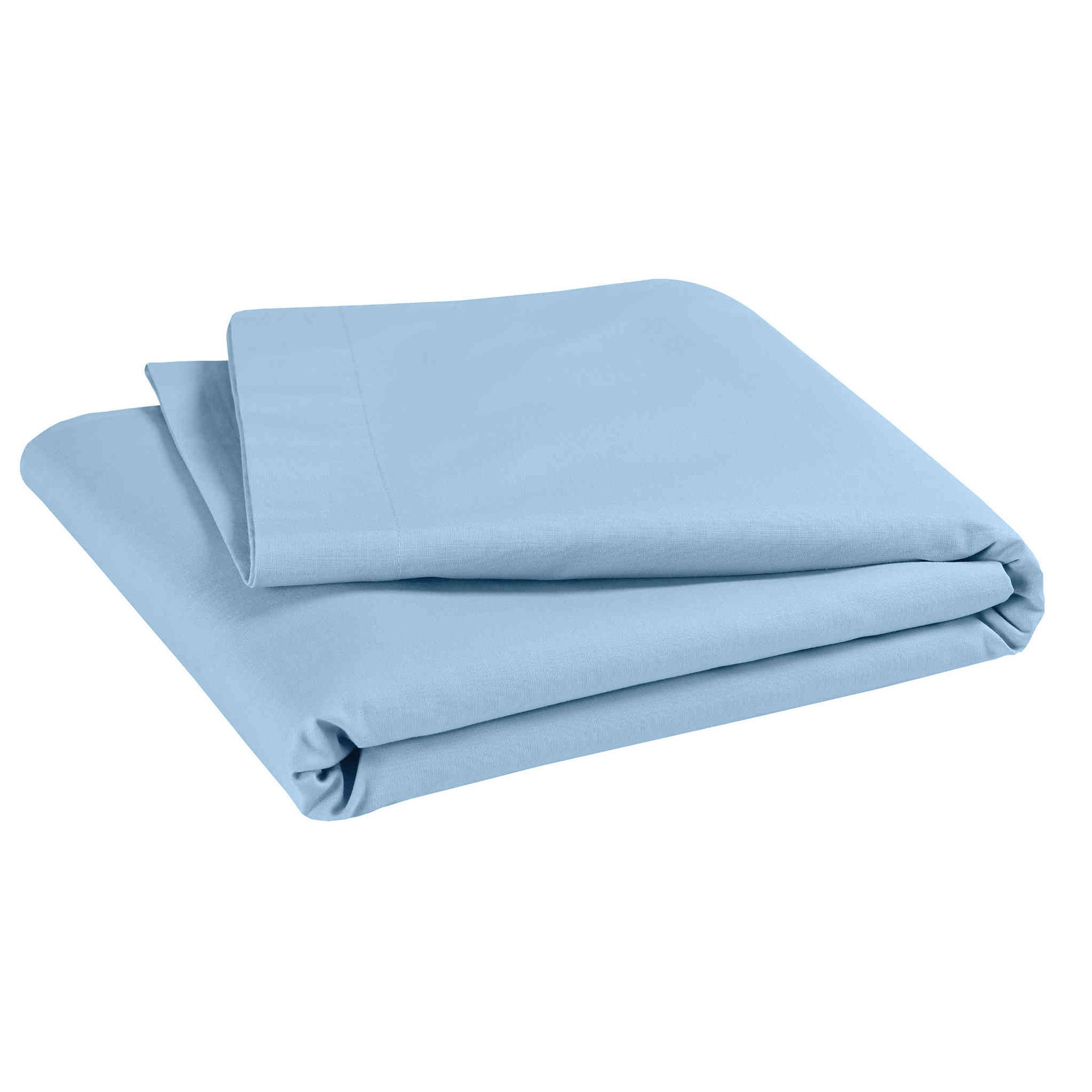 Drap plat bébé coton bio 118x180 bleu ciel | Leroy Merlin