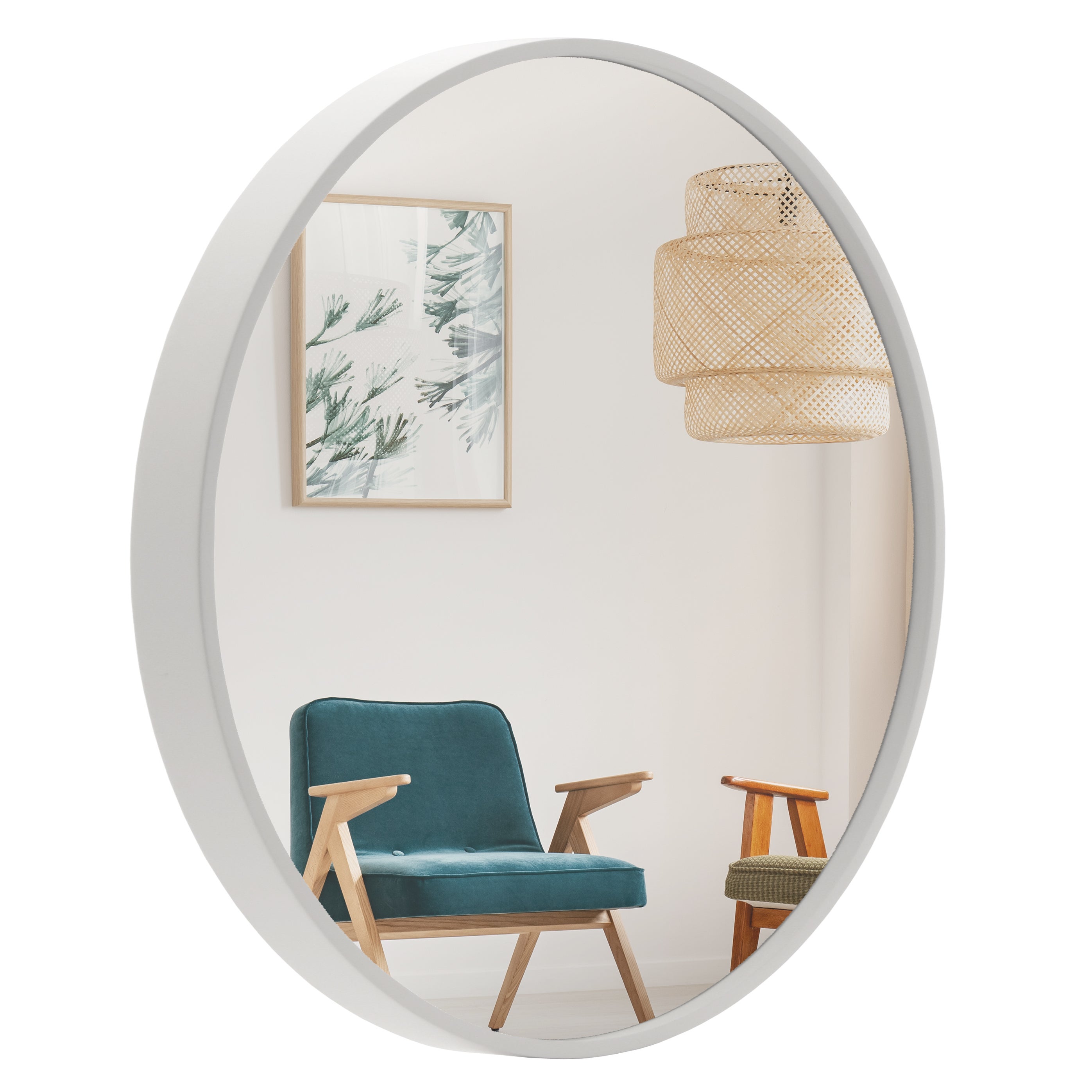 BD ART Miroir Rond Moderne, Mural, Diamètre de 60cm, Bois, Couleur ...