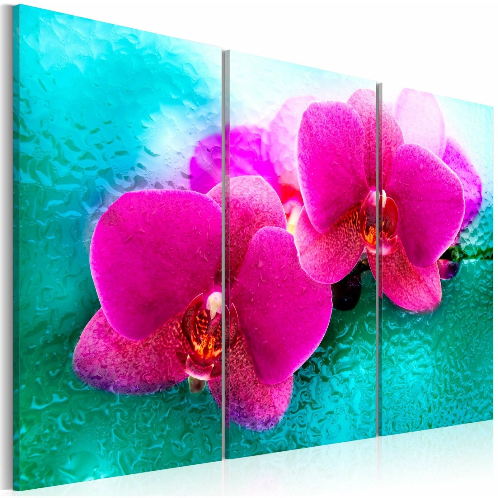 Tableau turquoise et orchidée - 60 x 40 cm | Leroy Merlin