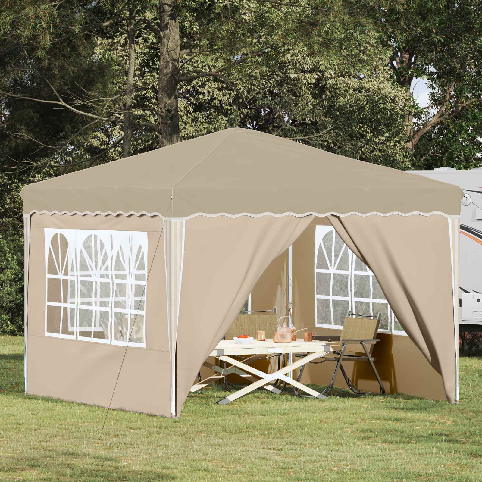 Carpa Plegable para Fiestas Crema 288 x 288 x 245 cm | Leroy Merlin