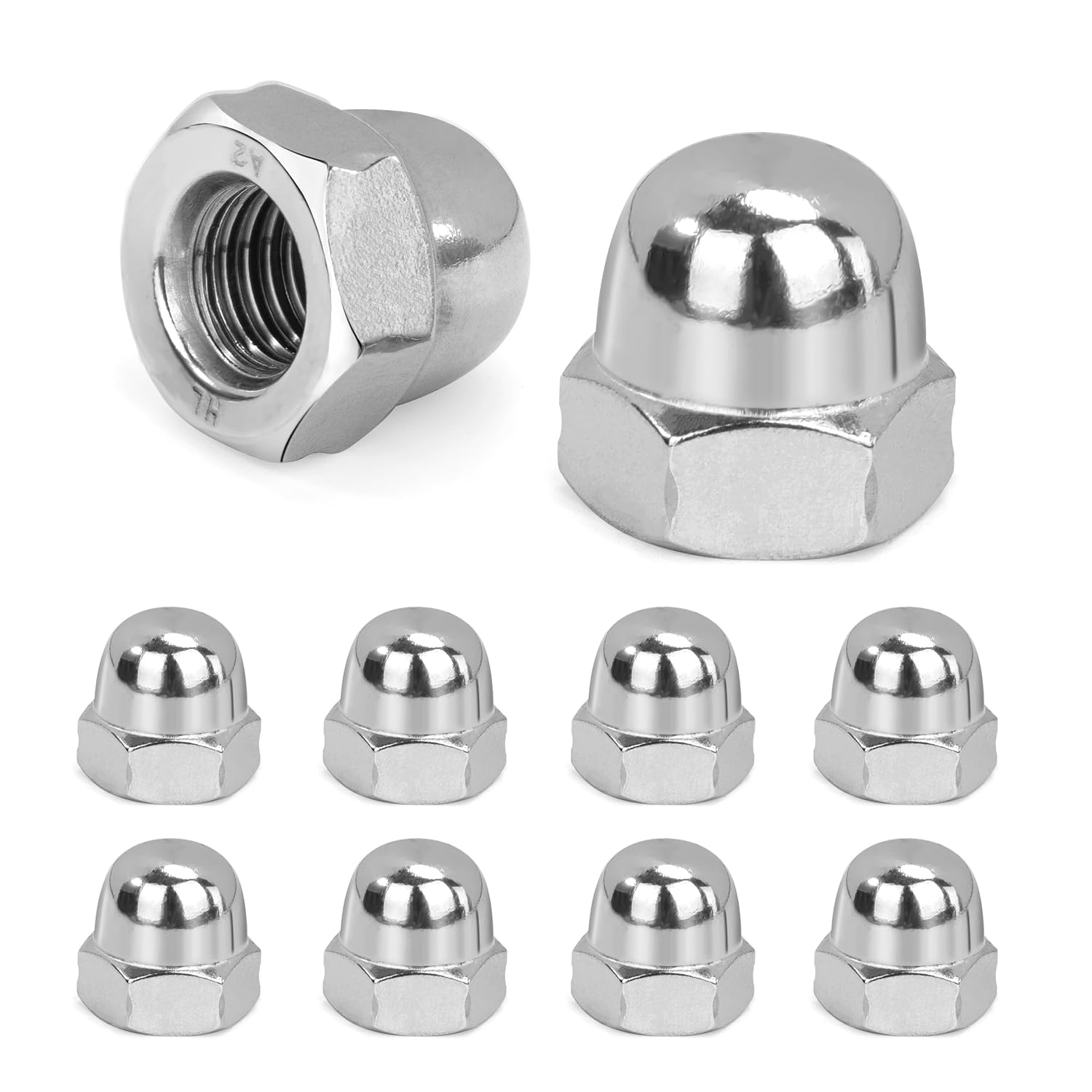 Écrou Borgne M10 Hexagonal Ecrou Borgne en Acier Inoxydable pour Vis Boulons Filetés Tiges ...