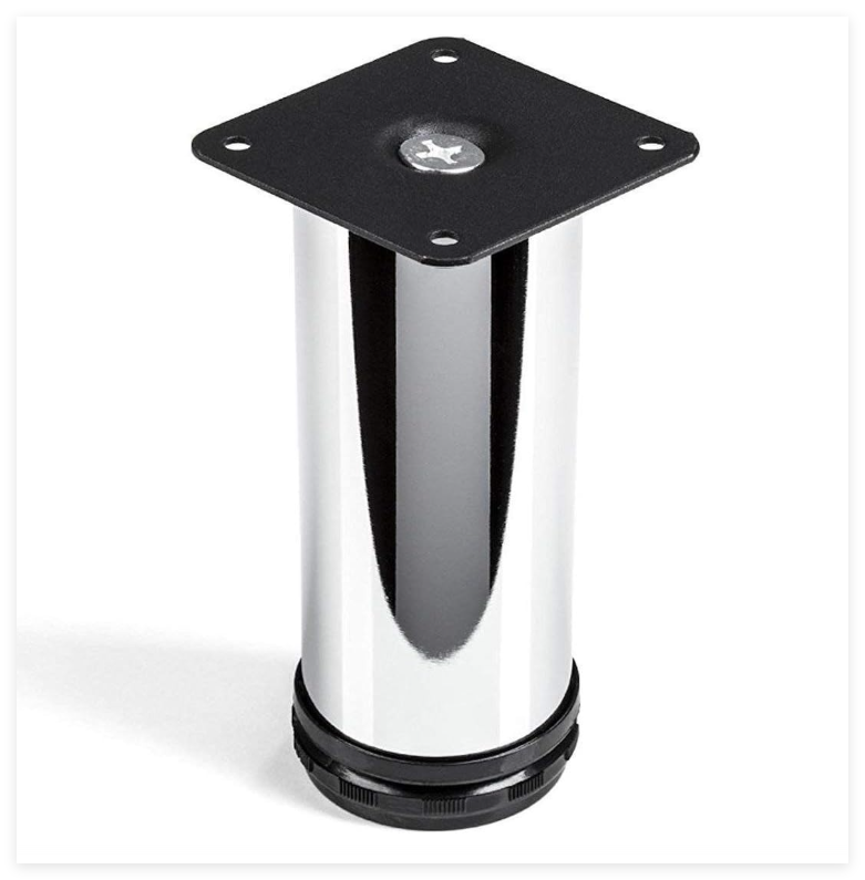 SET de 4 x Pied de Meuble Noir Ø 50 mm/Hauteur: 150 mm Pied Réglable ...