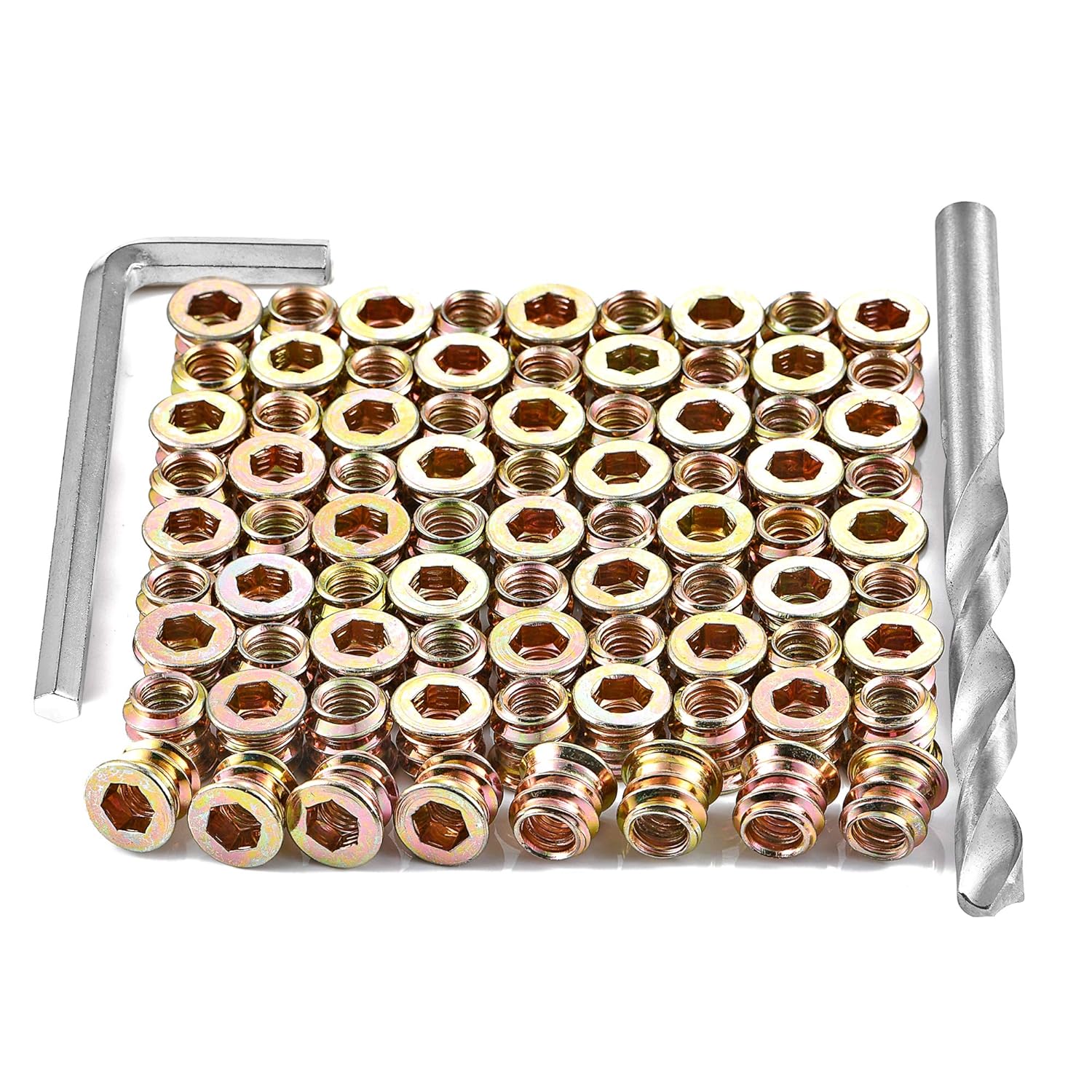 Inserts filetés pour vis à bois M8 x 15mm, écrous à bois hexagonaux ...