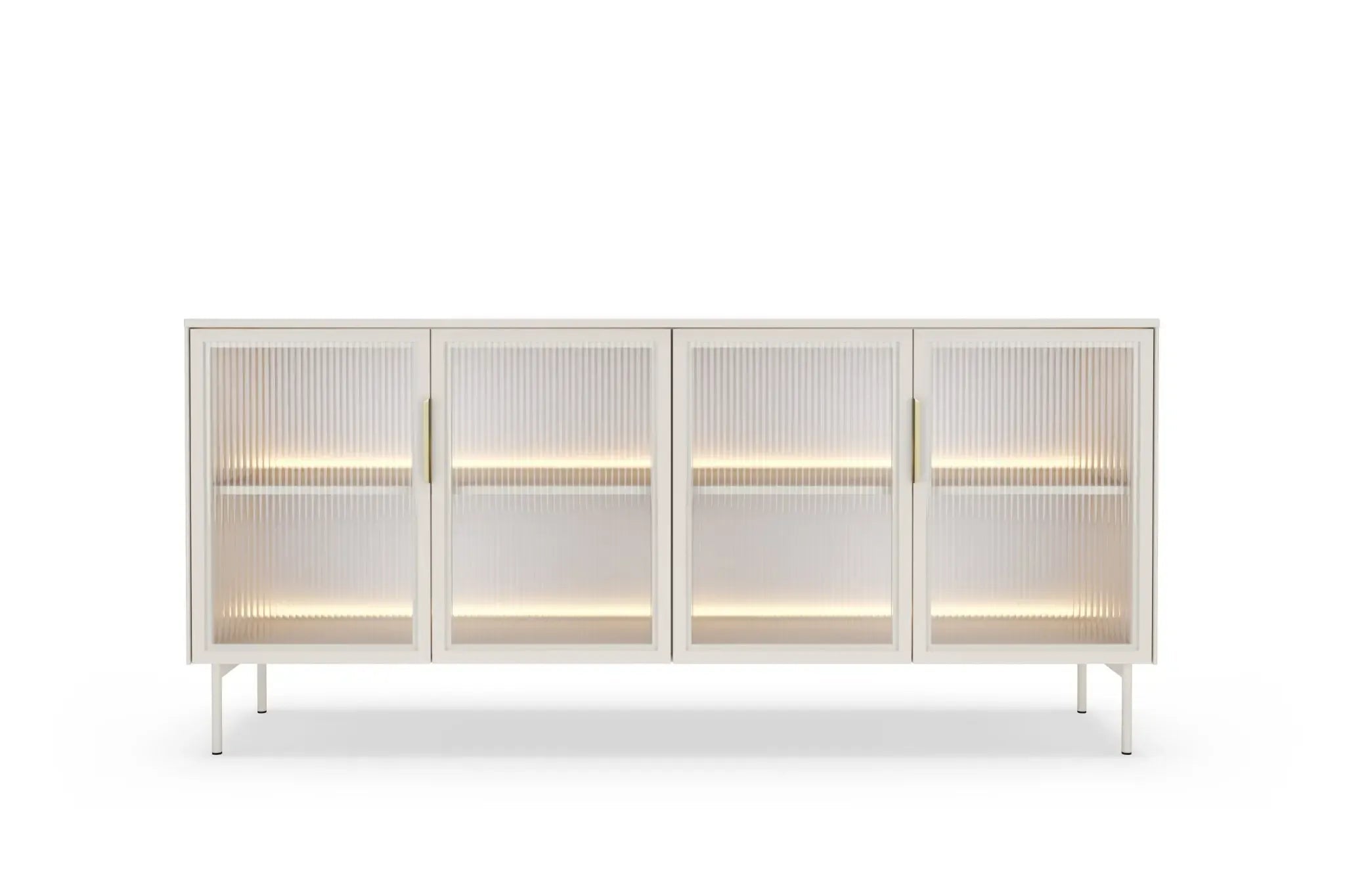 PALOMA - Buffet 4 portes 181 cm effet chêne Dunin - Beige | Leroy Merlin