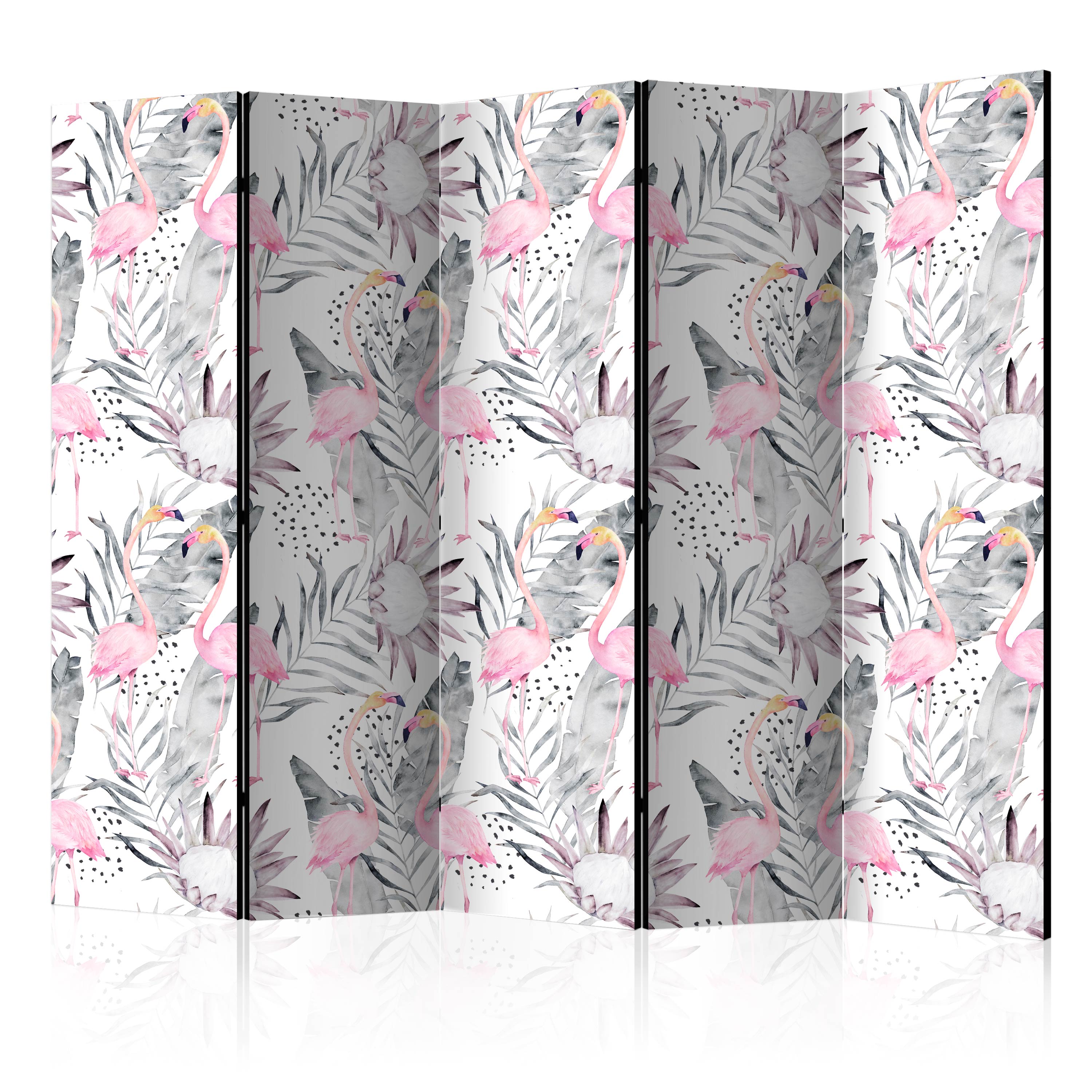 Paravent - Flamingos and Twigs II [Room Dividers] [225x172] | Leroy Merlin