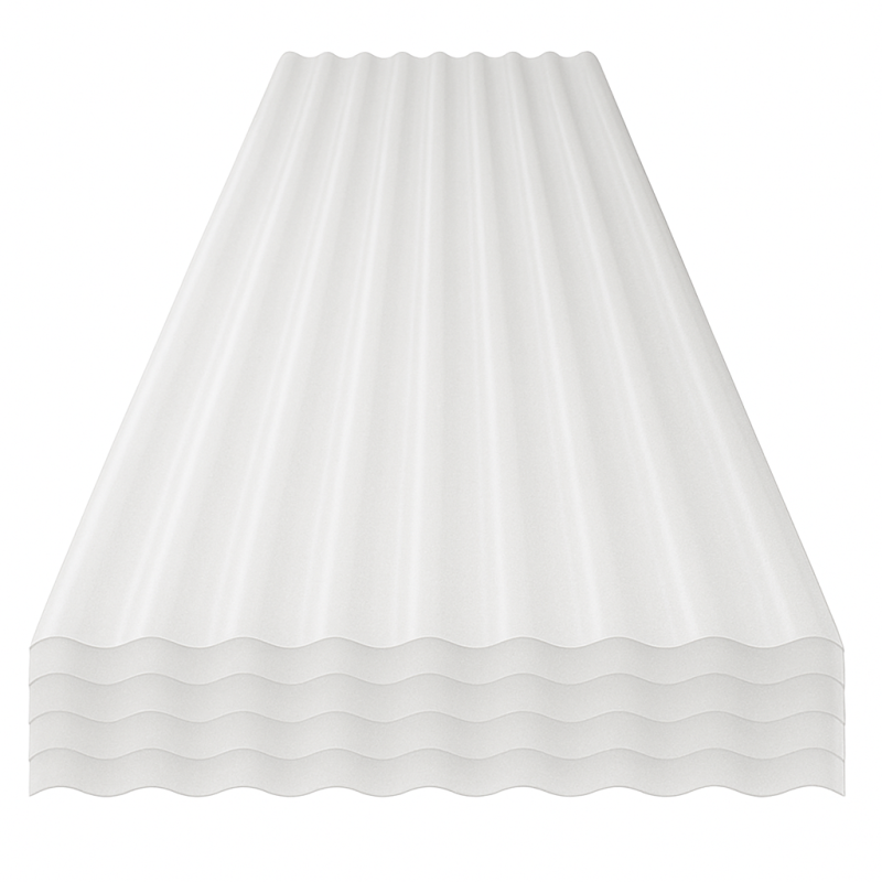 Lot de 5 plaques en PVC ondulé compact 90x200 cm Translucide pour ...