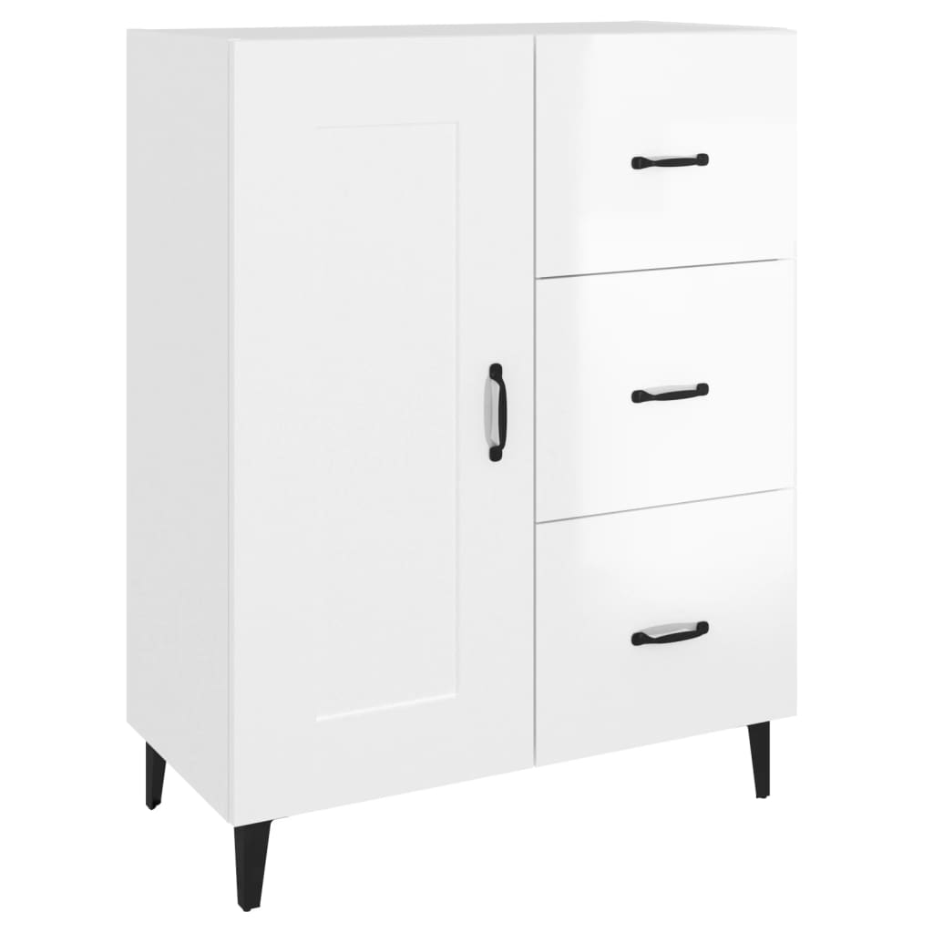 Buffet en contreplaqué blanc brillant 69,5x34x90 cm - COMFORTXL | Leroy ...