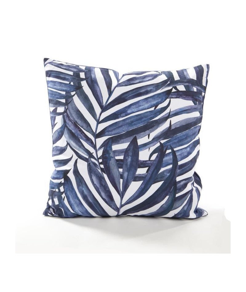 COTTON WOOD Coussin Déco coton imprimé - 45 x 45 cm - Blue Palm | Leroy ...
