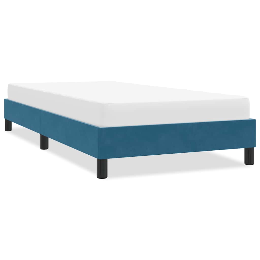 Lit simple | Lit adulte | Cadre de lit sans matelas bleu foncé 100x210 ...