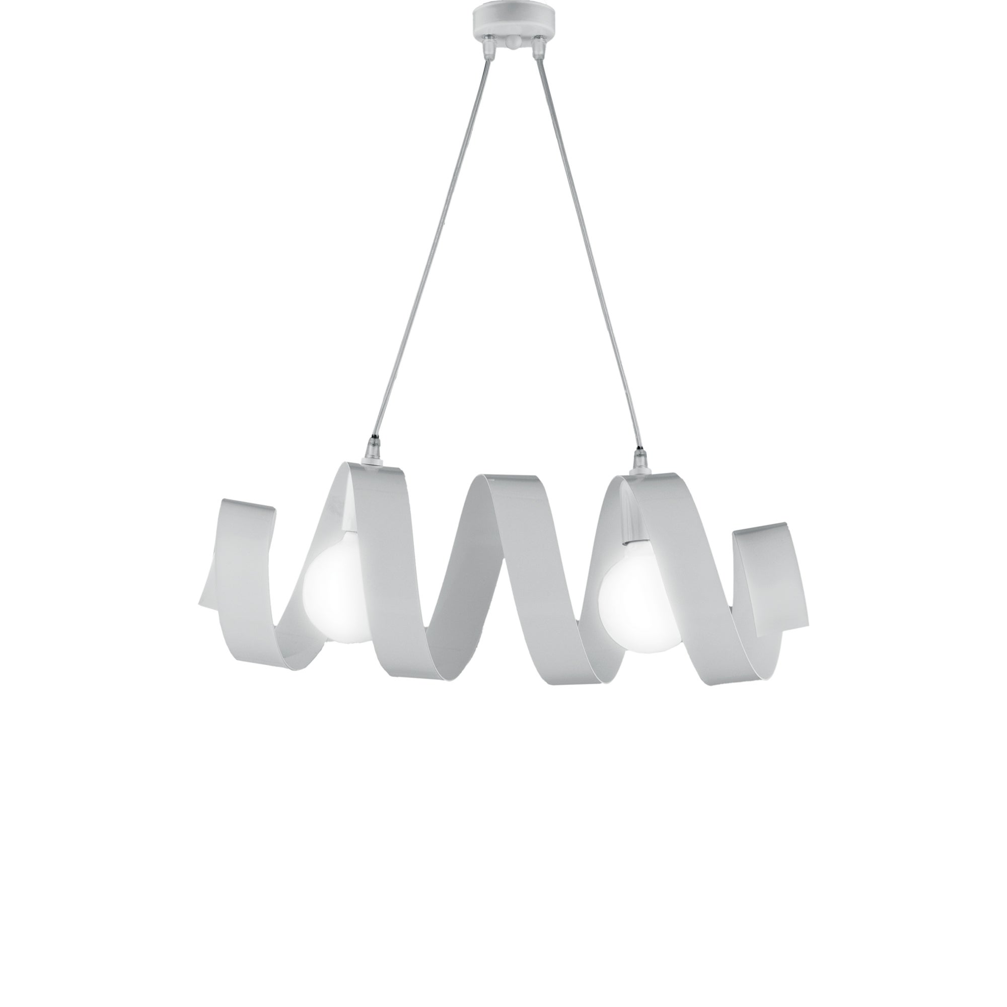 Helix - Suspension en fer laqué blanc brillant avec câble électrique ...