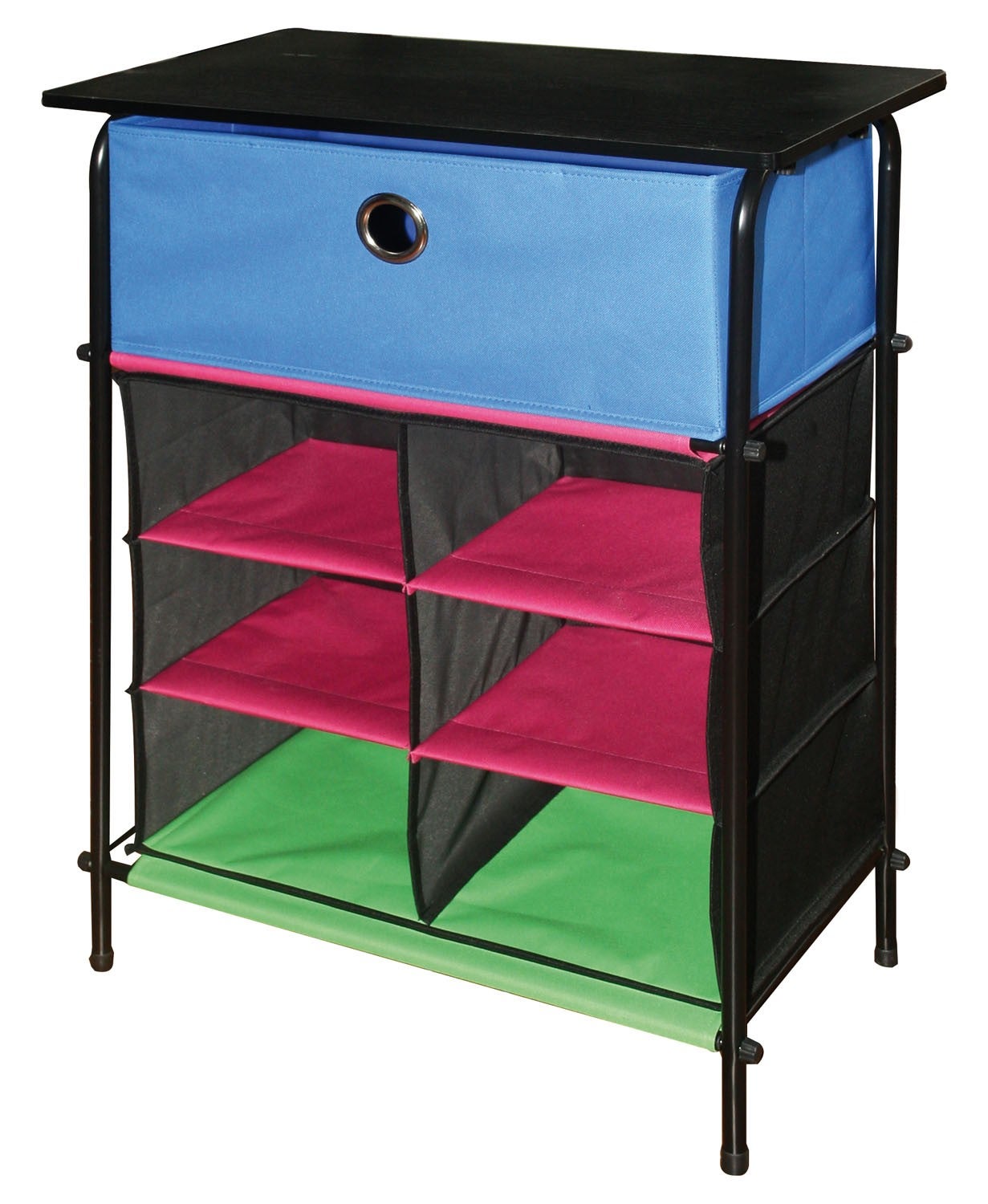 Commode en acier et tissu coloré avec étagères et tiroir Baleno Home ...