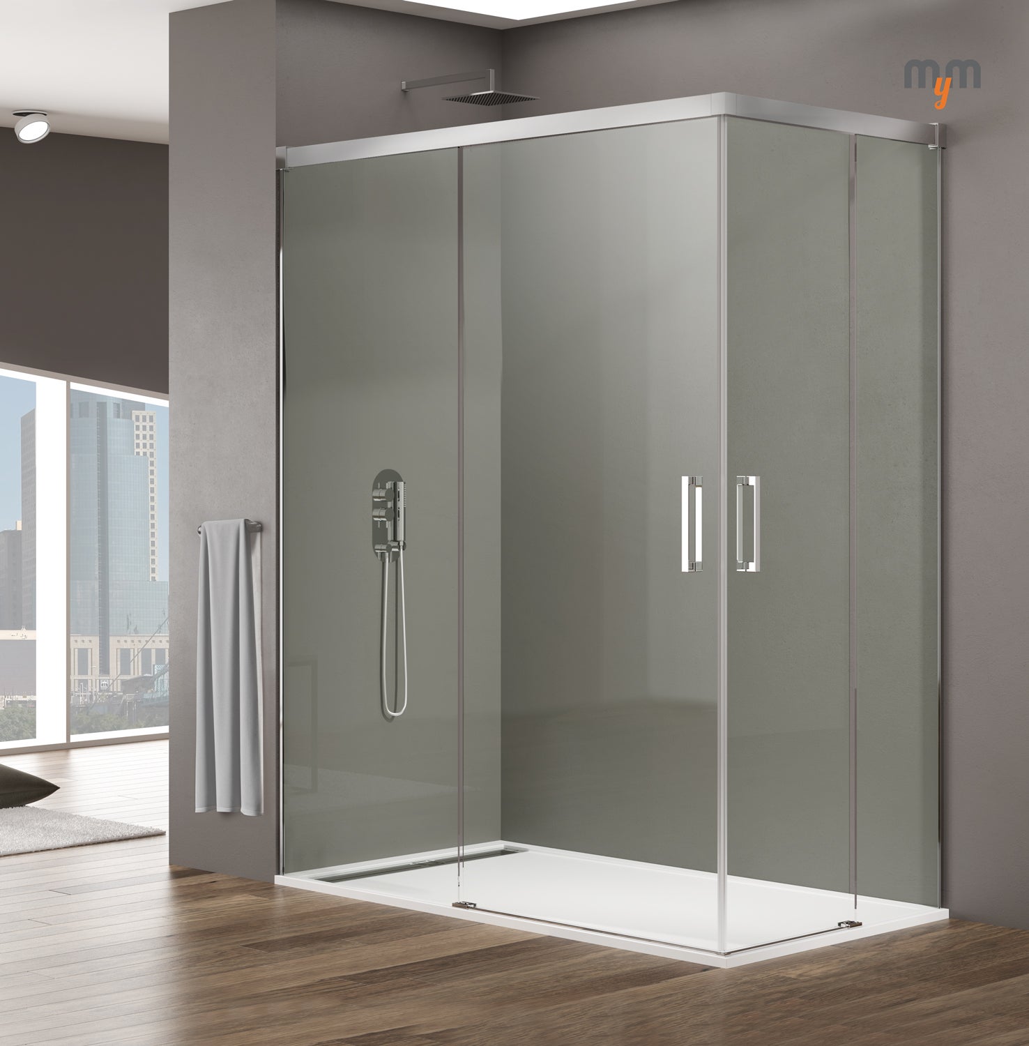 Box doccia angolare porta escorrevole BASIC Misure di installazione 95 ...