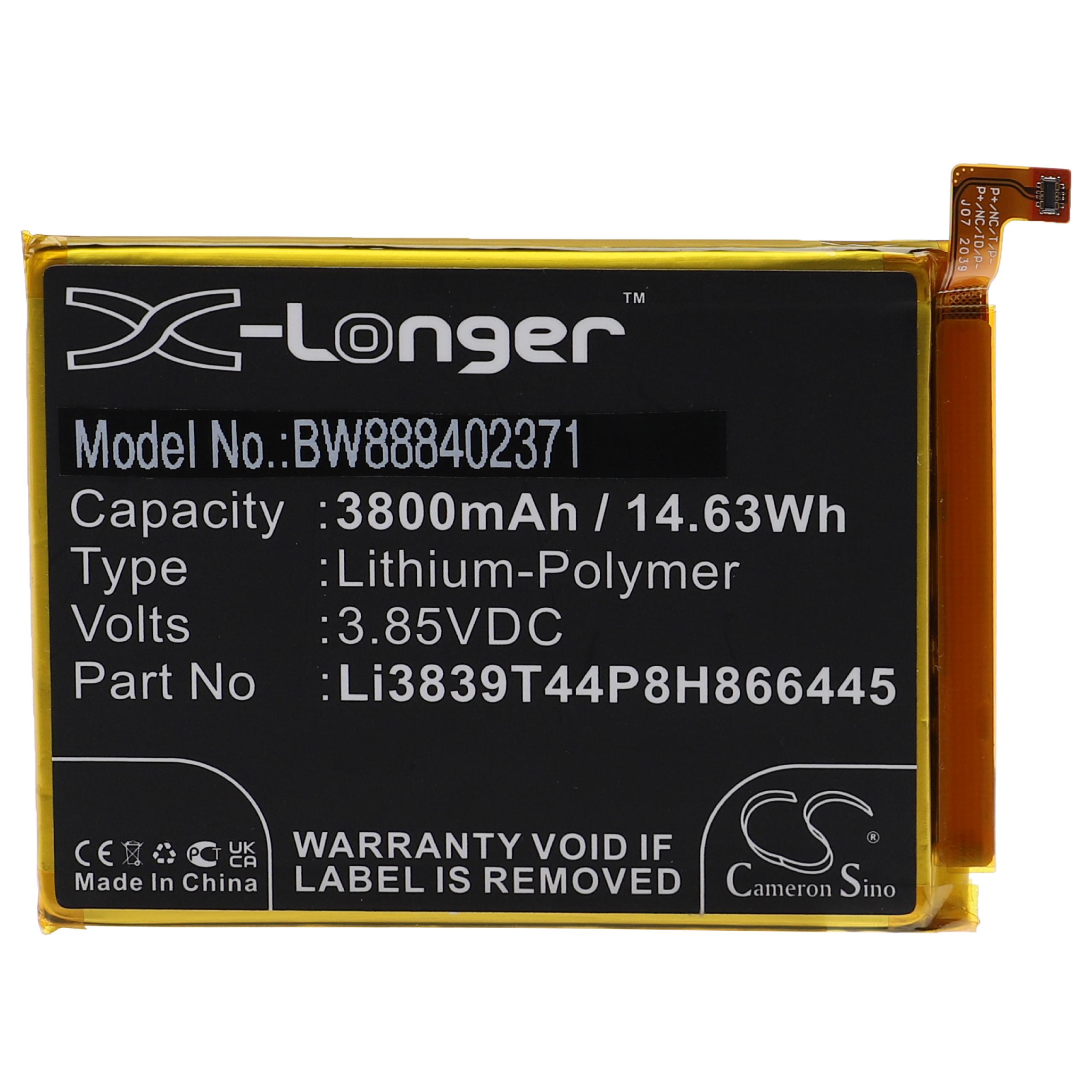 Vhbw Batterie remplacement pour ZTE Li3839T44P8H866445 pour téléphone portable (3800mAh, 3,85V ...