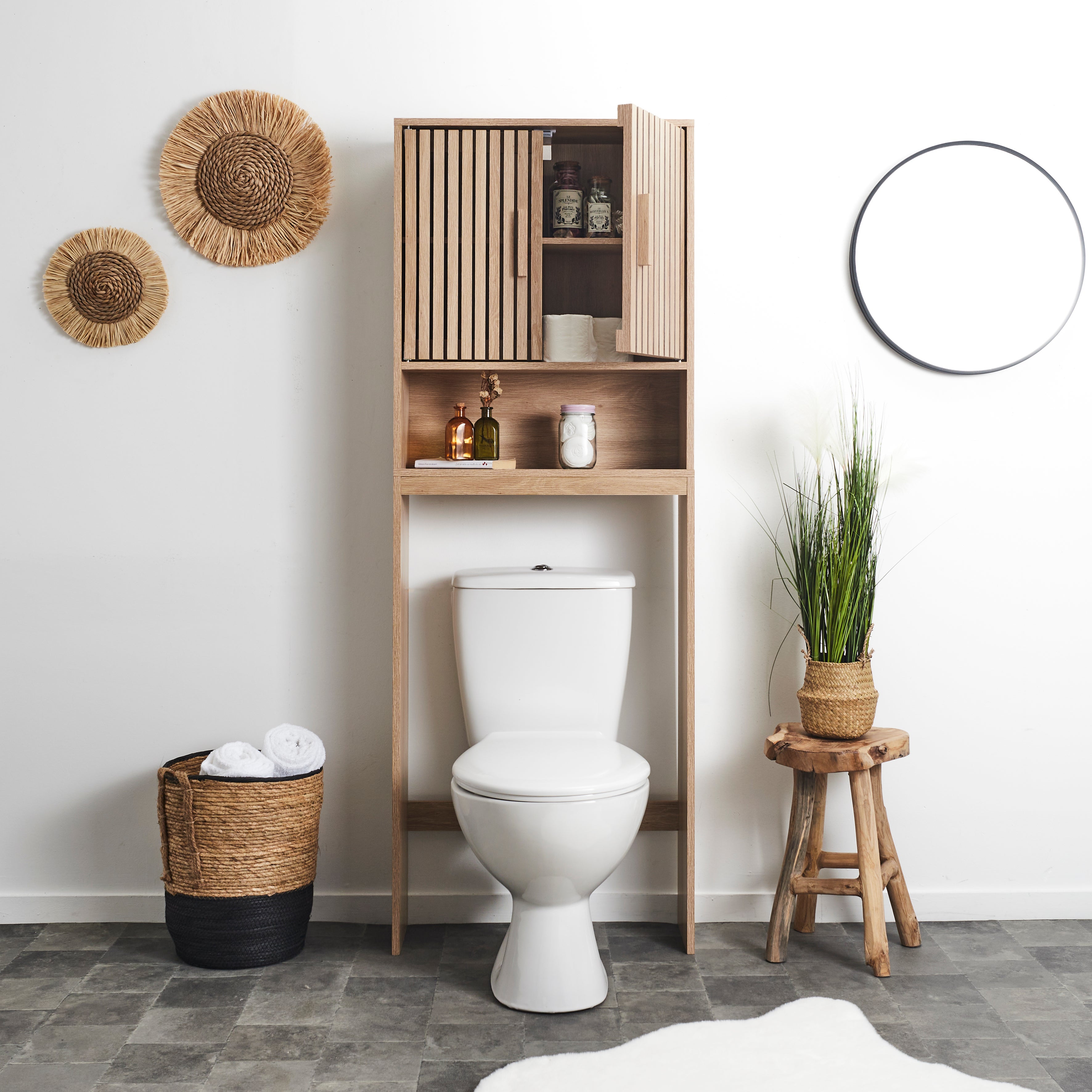 Meuble de Salle de Bain - HOME DECO FACTORY - Klaus - Rustique Chic ...