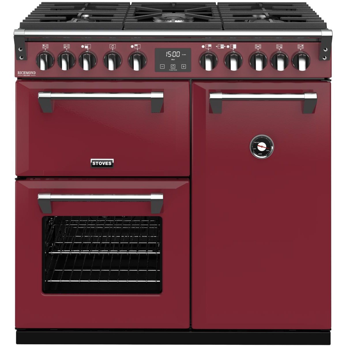 Piano de cuisson gaz STOVES RICHMOND DELUXE 90 DFT CHILI RED | Leroy Merlin