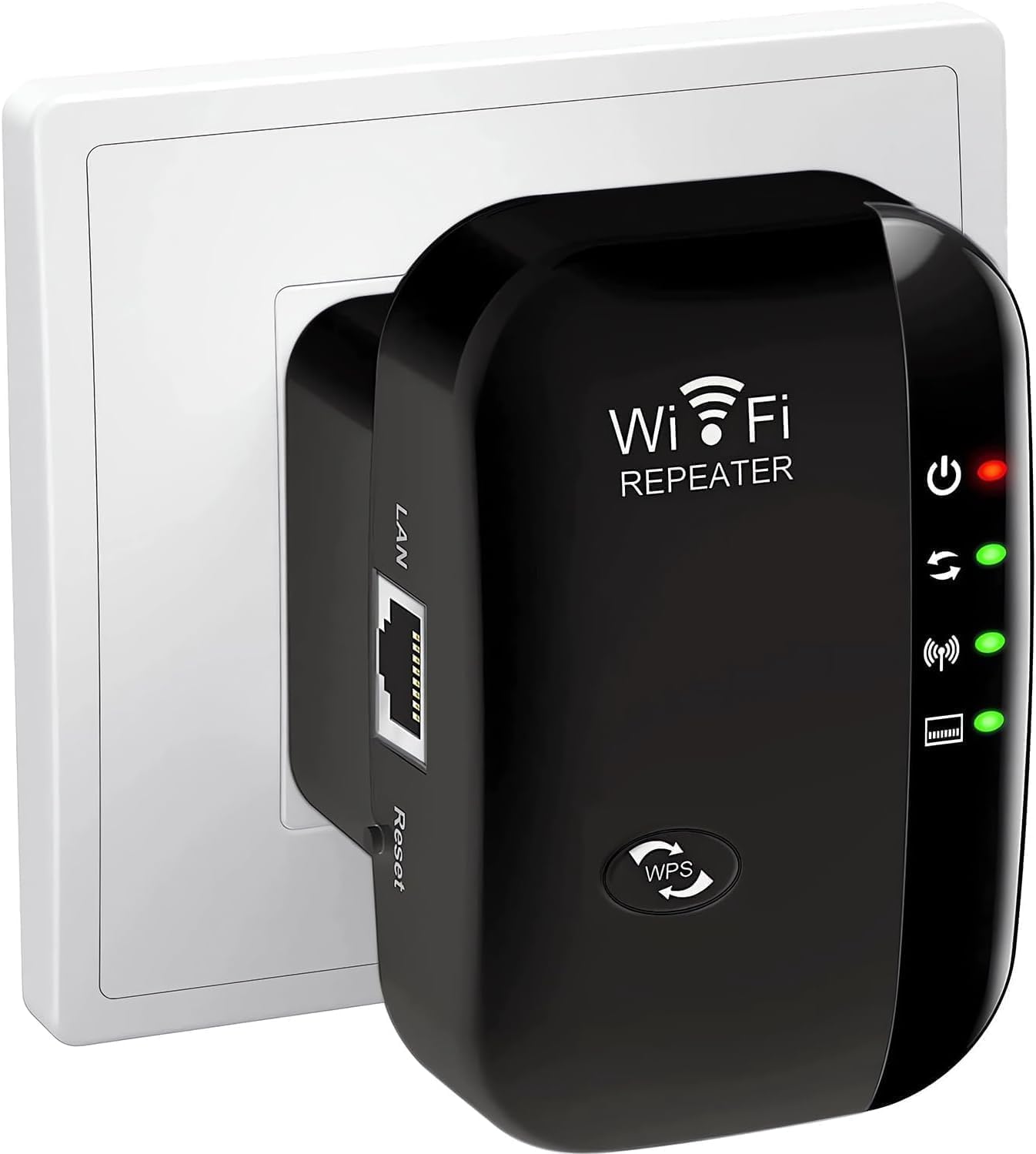 Repetidor WiFi, amplificador de señal de red inalámbrica de 300 Mbps 2,4 GHz con función AP/RP y ...