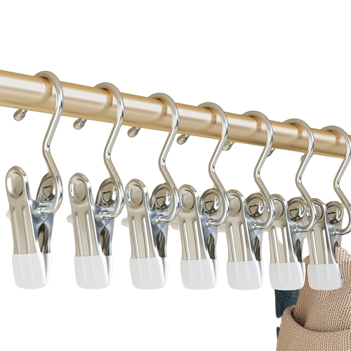 10 Clips de gancho de acero inoxidable - Pinzas para la ropa White ...