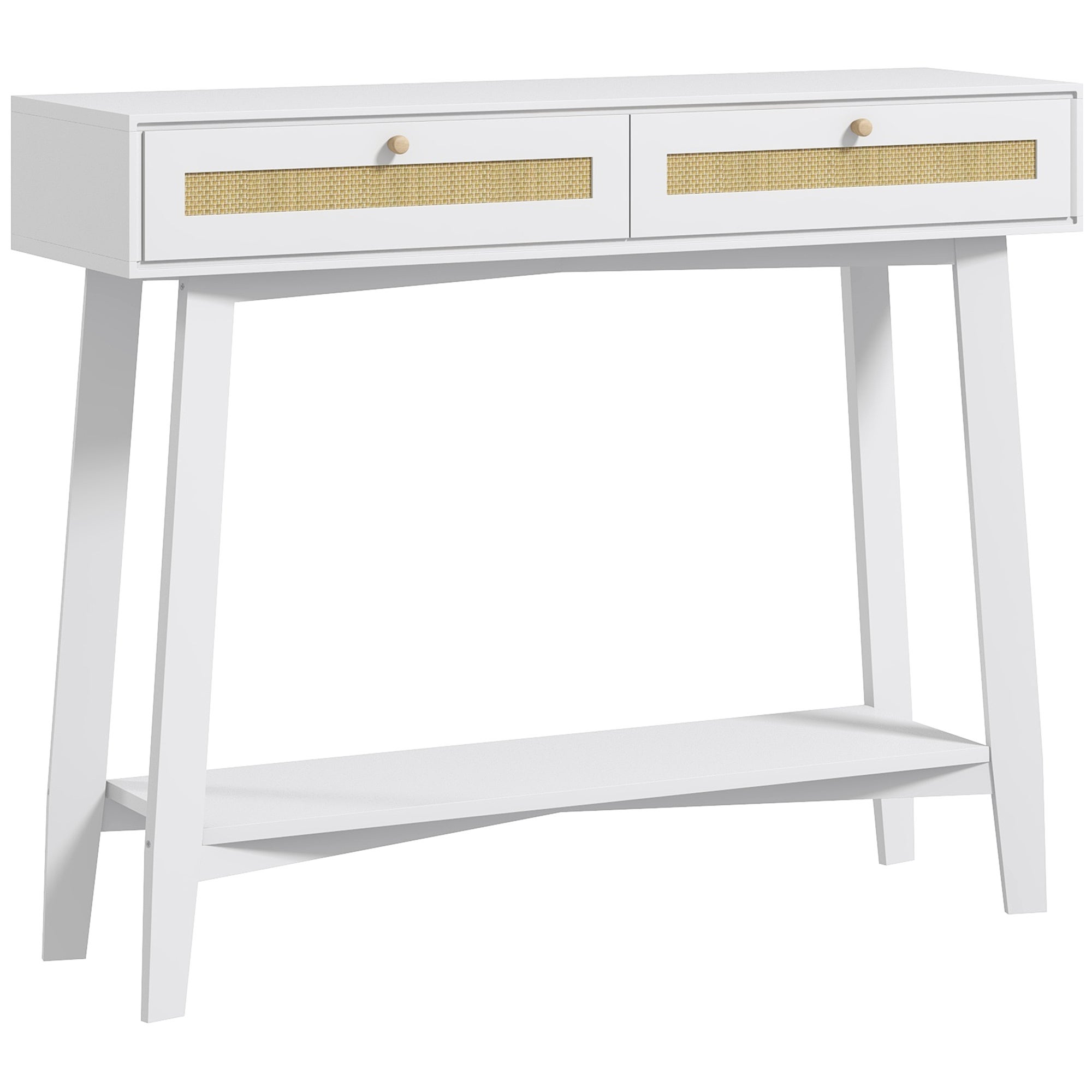 Console Table HOMCOM Melamina de Madera Blanco 100x30x81 cm | Leroy Merlin