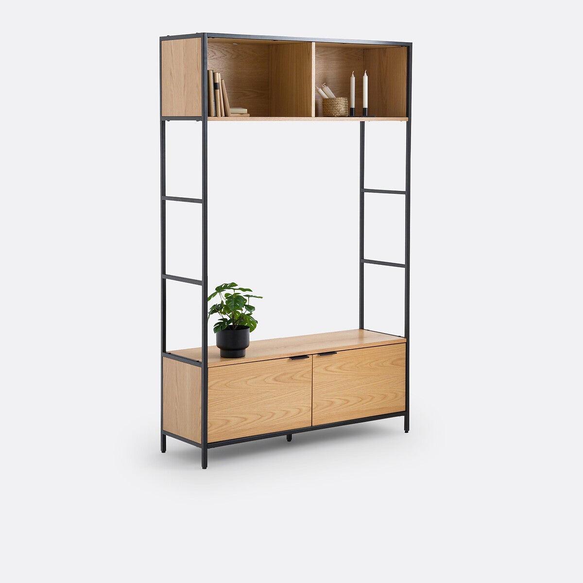 Meuble TV modulable 2 niches 2 portes, Volga - Naturel - taille unique ...