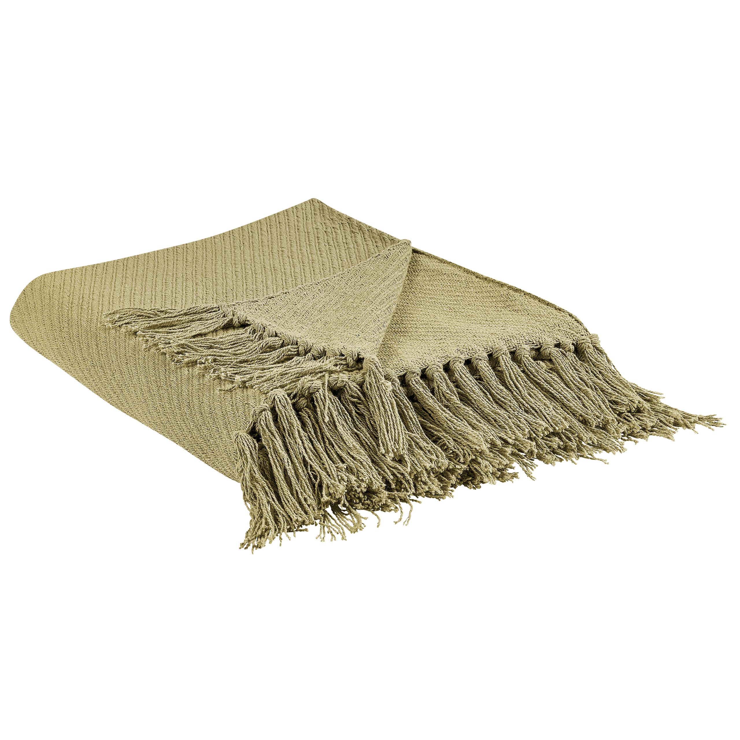 Couverture YARSA Coton 125 x 150 cm Vert olive | Leroy Merlin