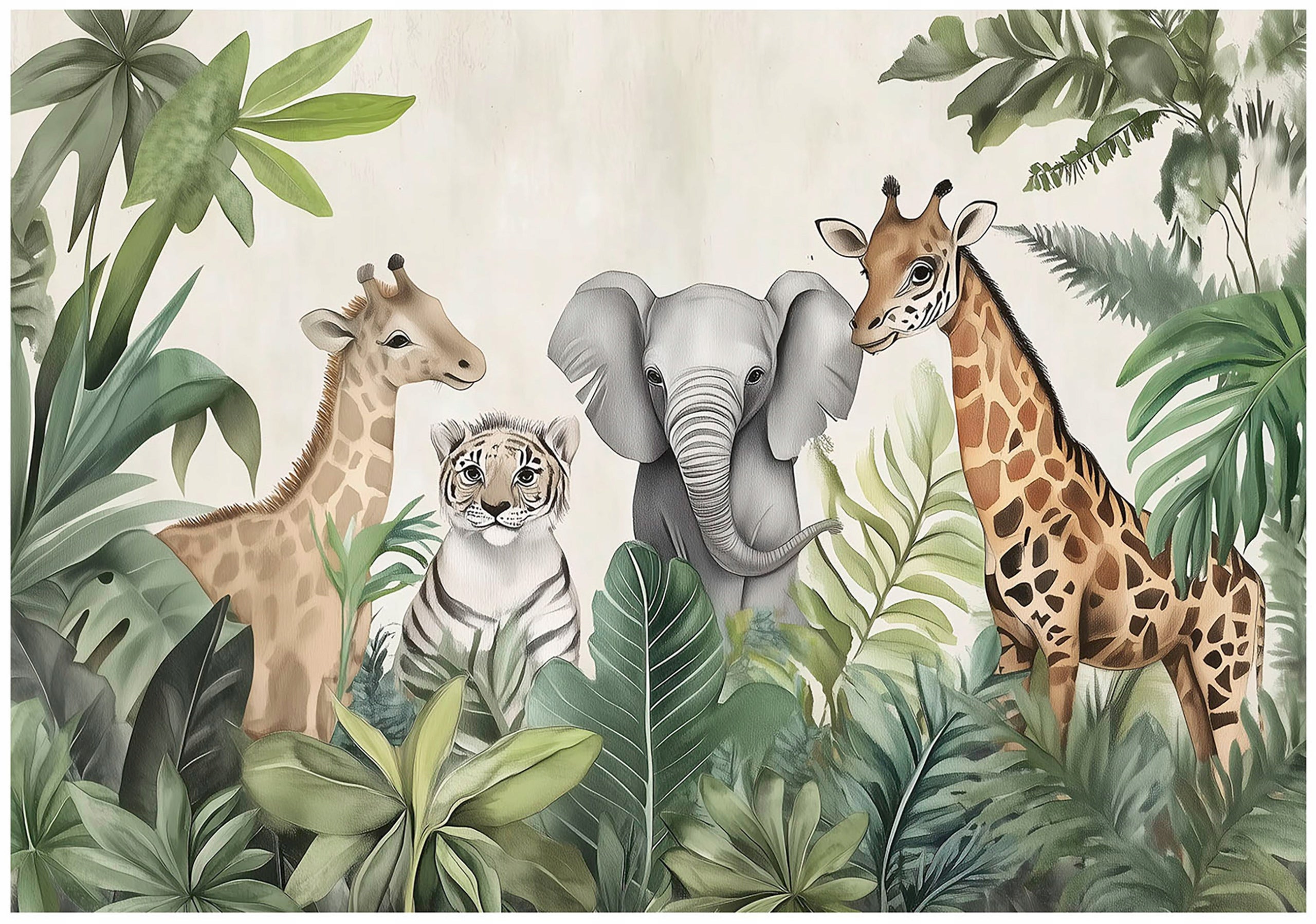 Papier Peint Enfant Intissé Panoramique Pour Enfant Chambre Jungle ...
