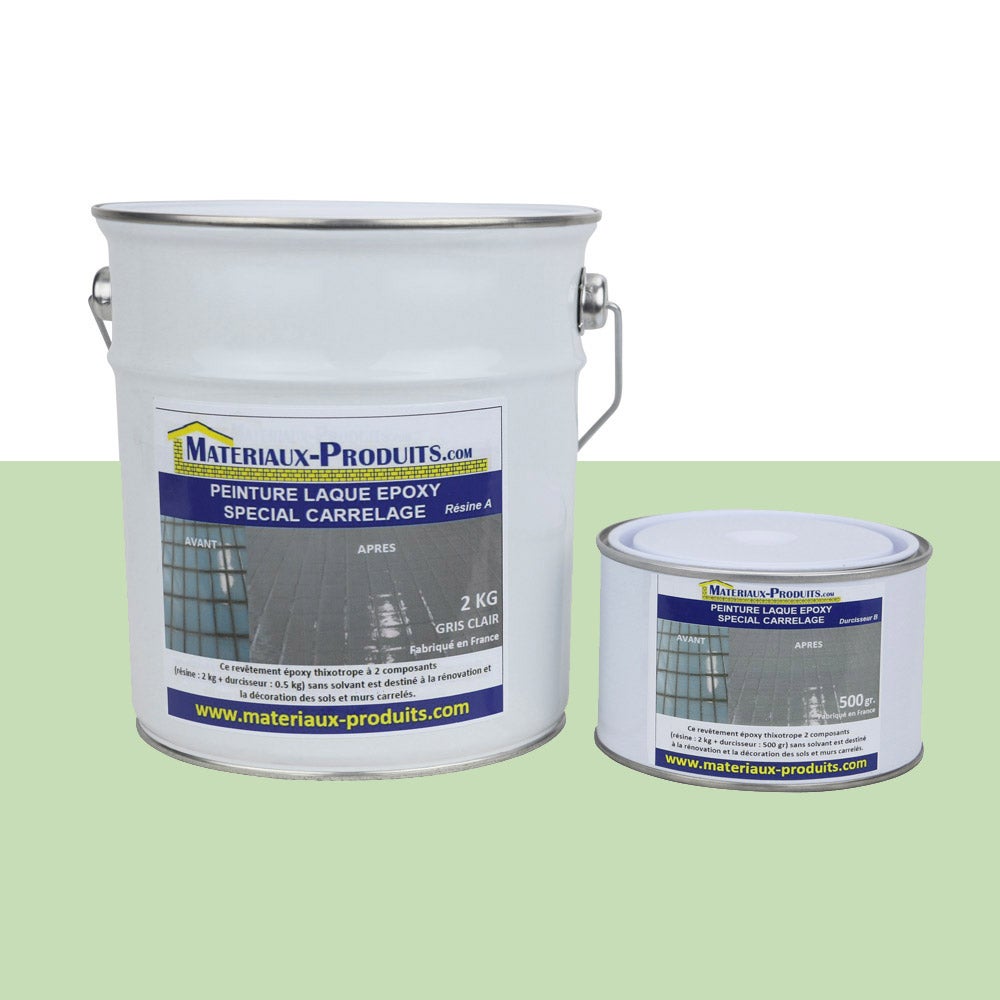 Peinture pour carrelage laque époxy Kit de 5 Kg Vert Pastel RAL 6019 ...
