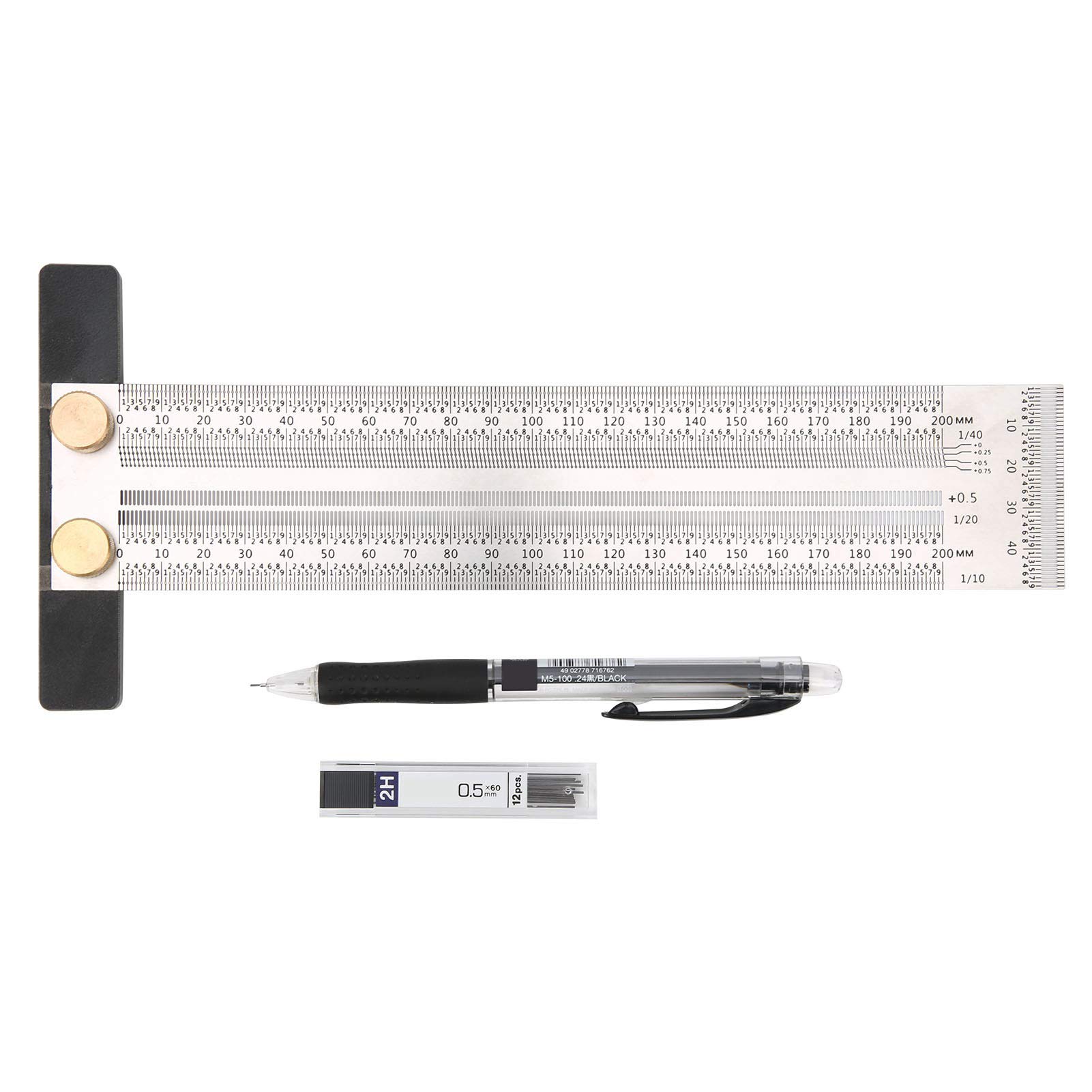 Règle en T en acier inoxydable pour menuiserie, outil de mesure et de ...