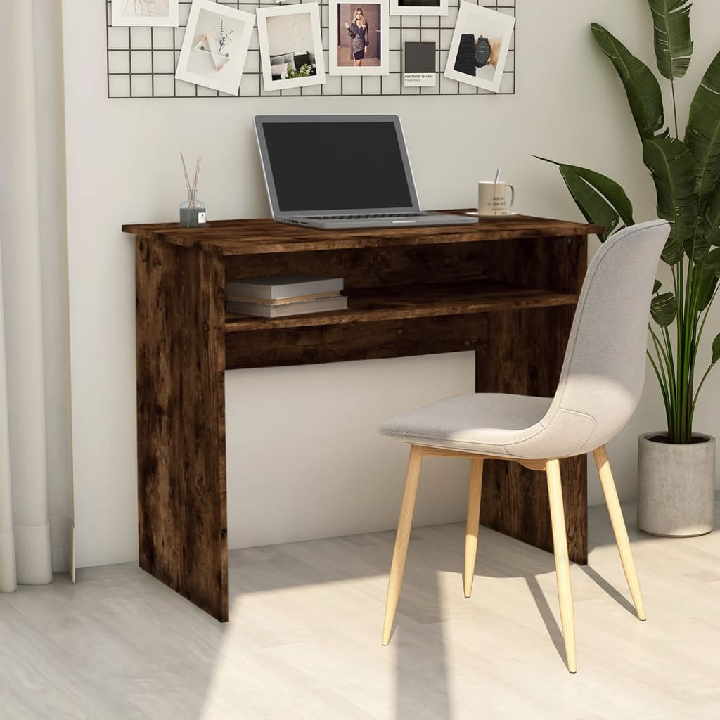 Escritorio roble ahumado 90x50x74 cm Madera contrachapada | Leroy Merlin