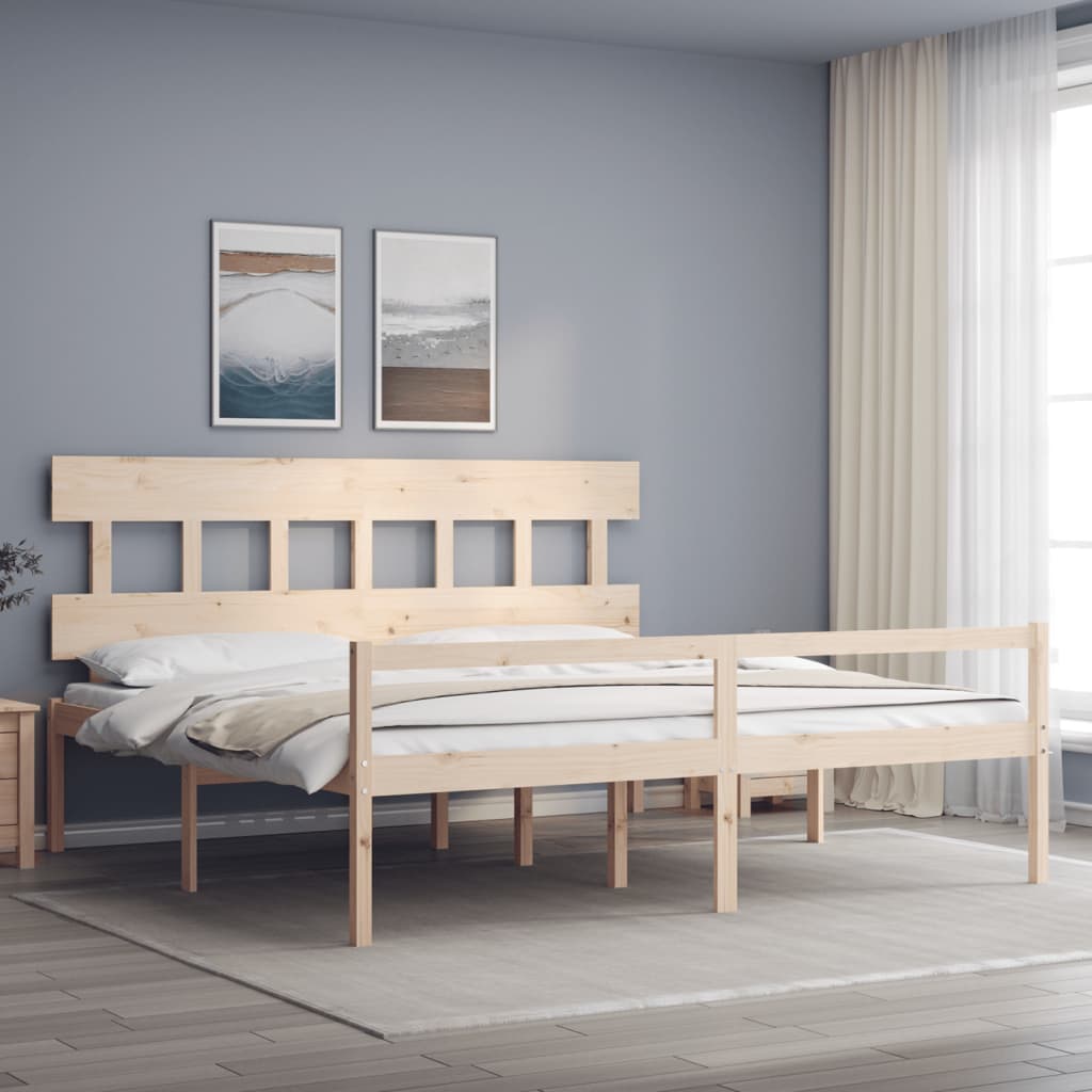 Maison Exclusive Lit pour personne âgée et tête de lit très grand bois ...
