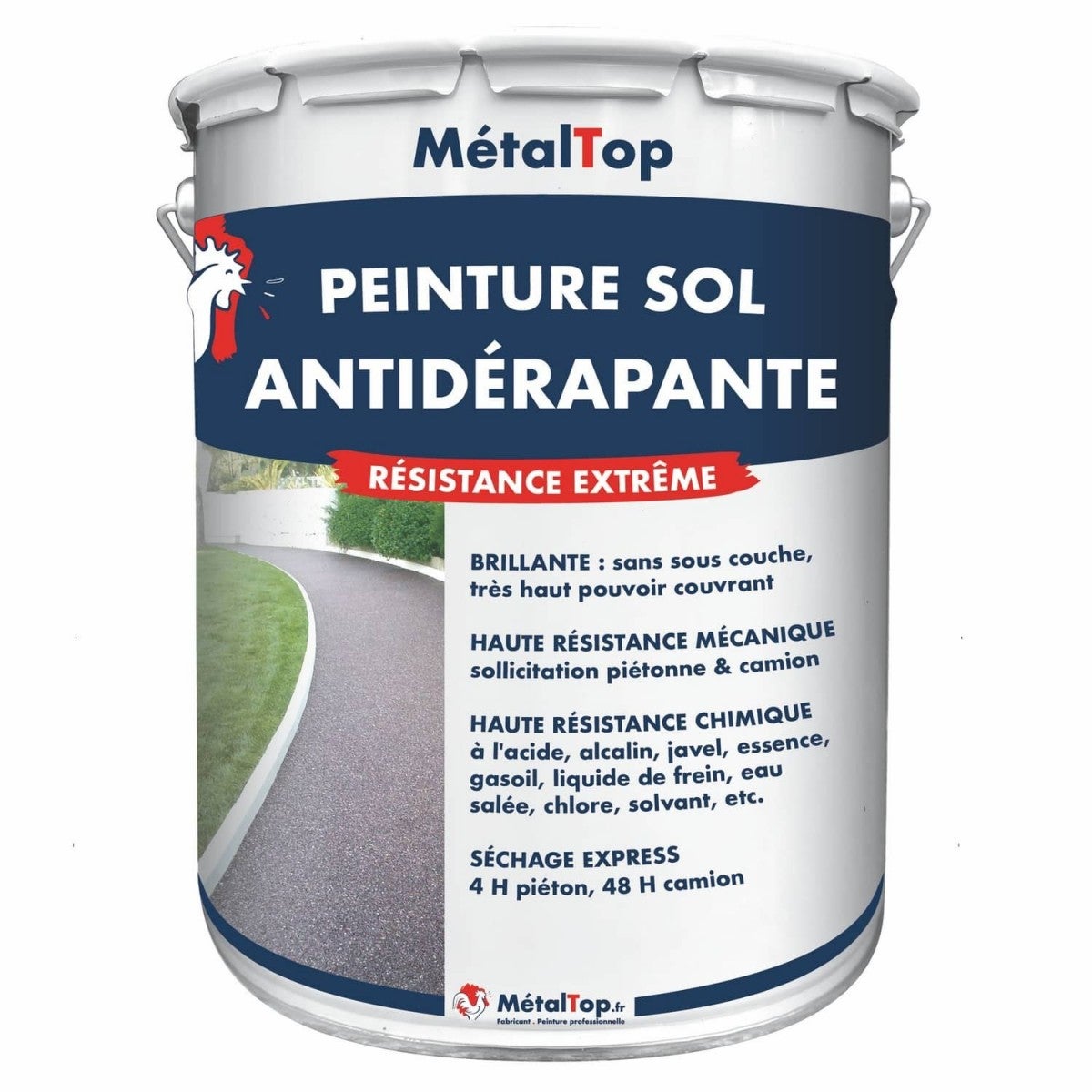 Peinture Antiderapante - Gris graphite - RAL 7024 - 15 L - Métaltop ...